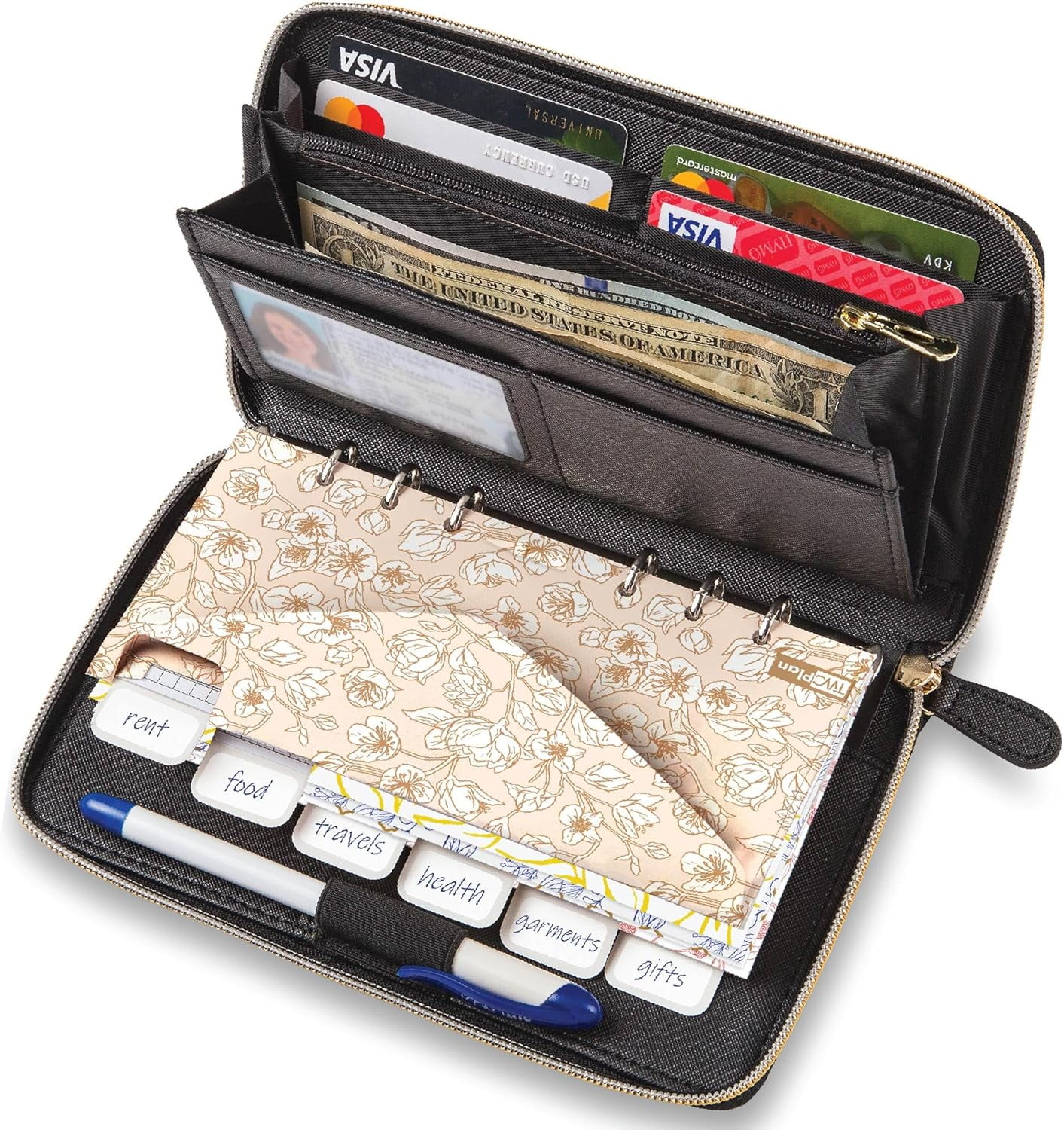 Wellsay Cash Envelope Wallet All in One Budget System with 12x Tabbed ...