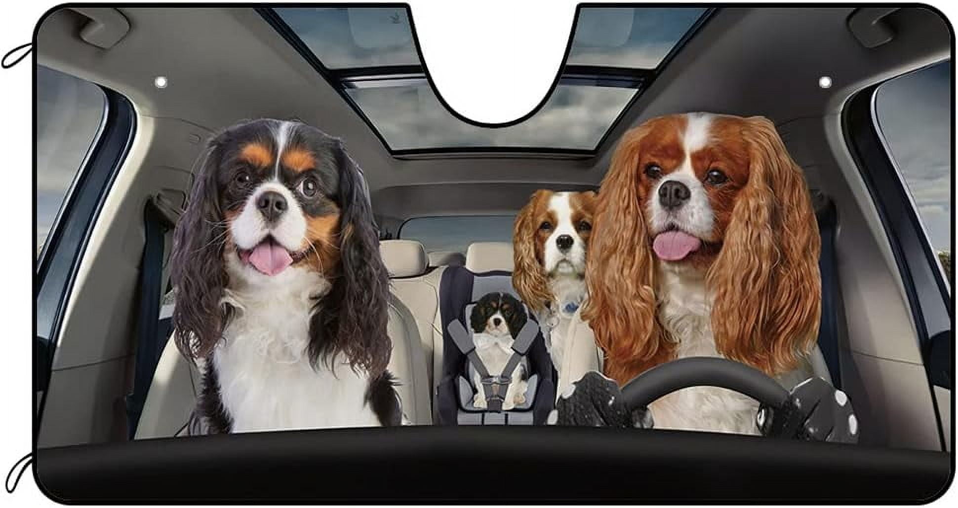 Wellsay Cavalier Charles Spaniel Family Windshield Sun Shade Funny ...