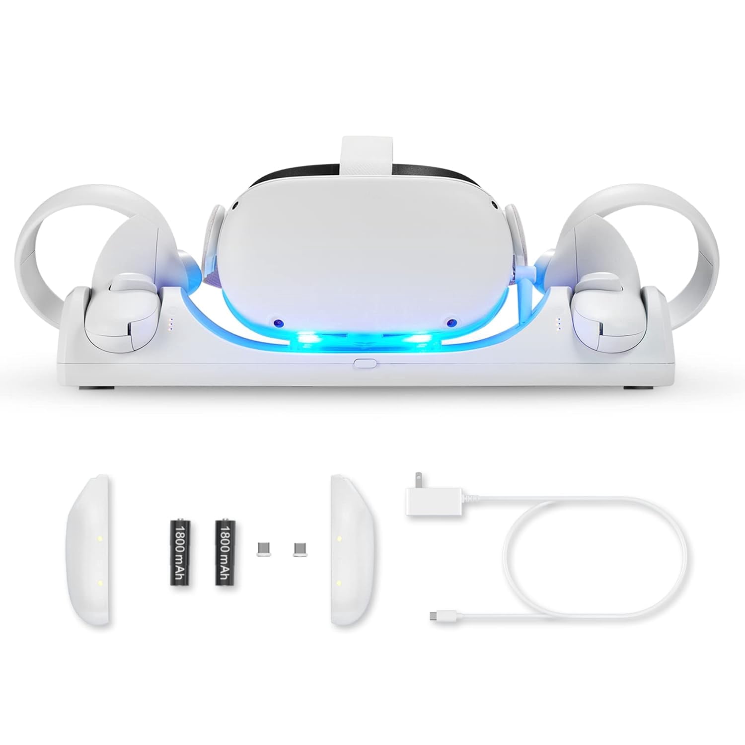 Wellsay Charging Dock for Meta Quest 2 with LED Light, Magnetic ...