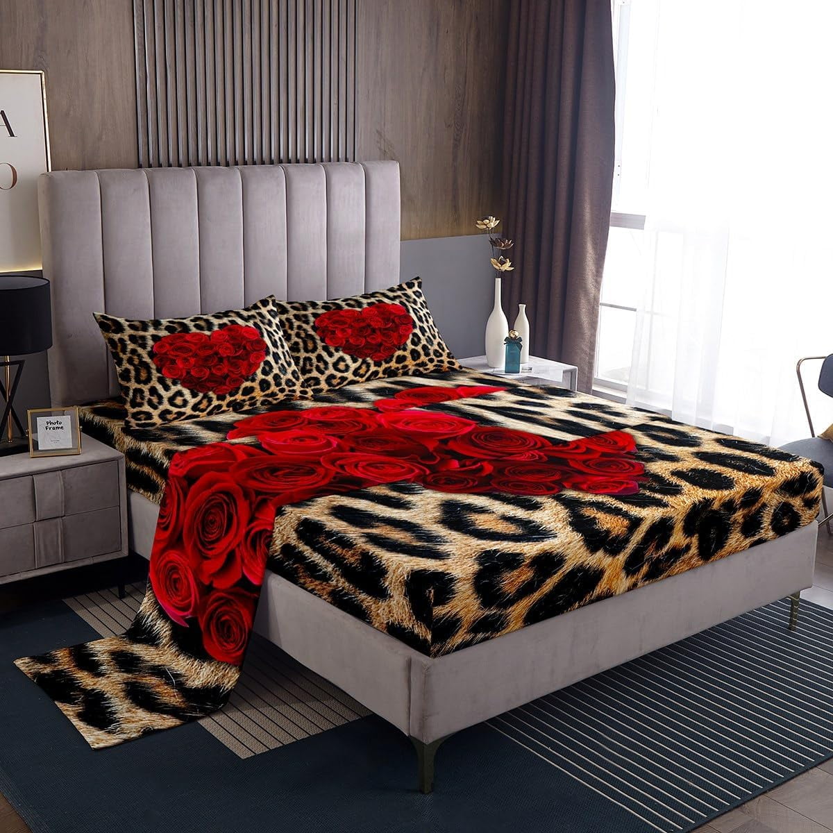 Wellsay Cheetah Print Sheets for Girls Boys,Southwestern Leopard Skin ...
