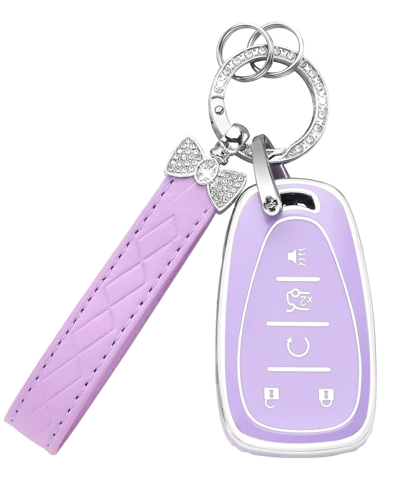 Wellsay Chevy Key Fob Cover 5 Button for 2024 2018 Traverse Malibu ...