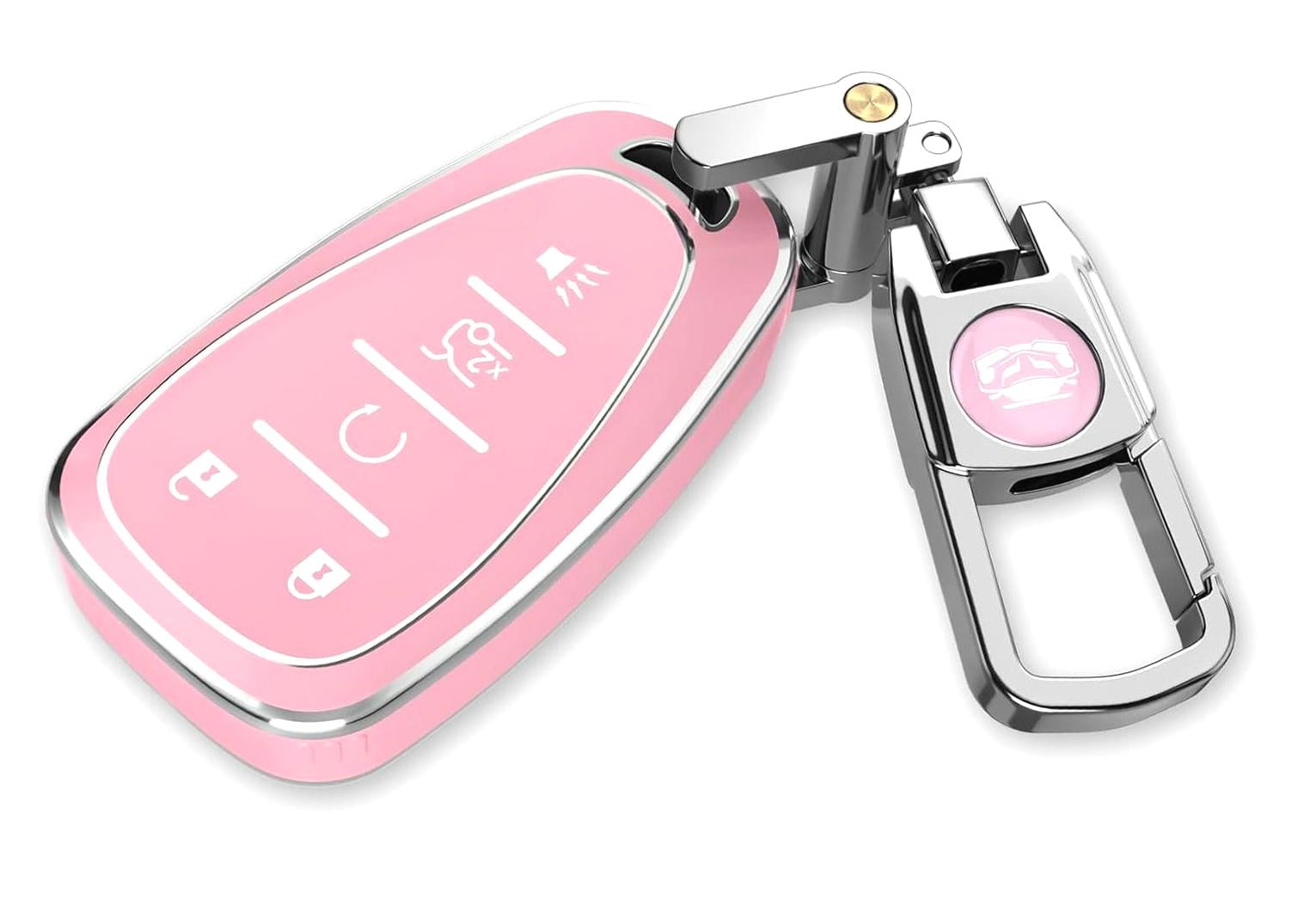 Wellsay Chevy Key Fob Cover with Keychain, Easy Installation Without ...