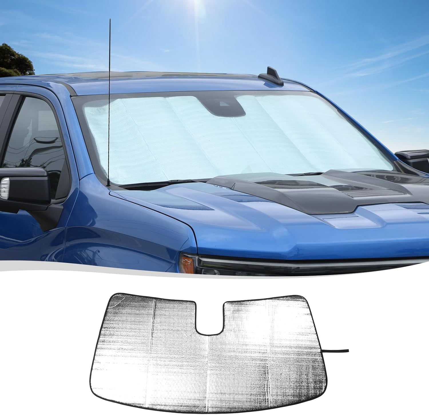 Wellsay for Chevy Silverado 2019-2024 Front Windshield Sunshade Truck ...