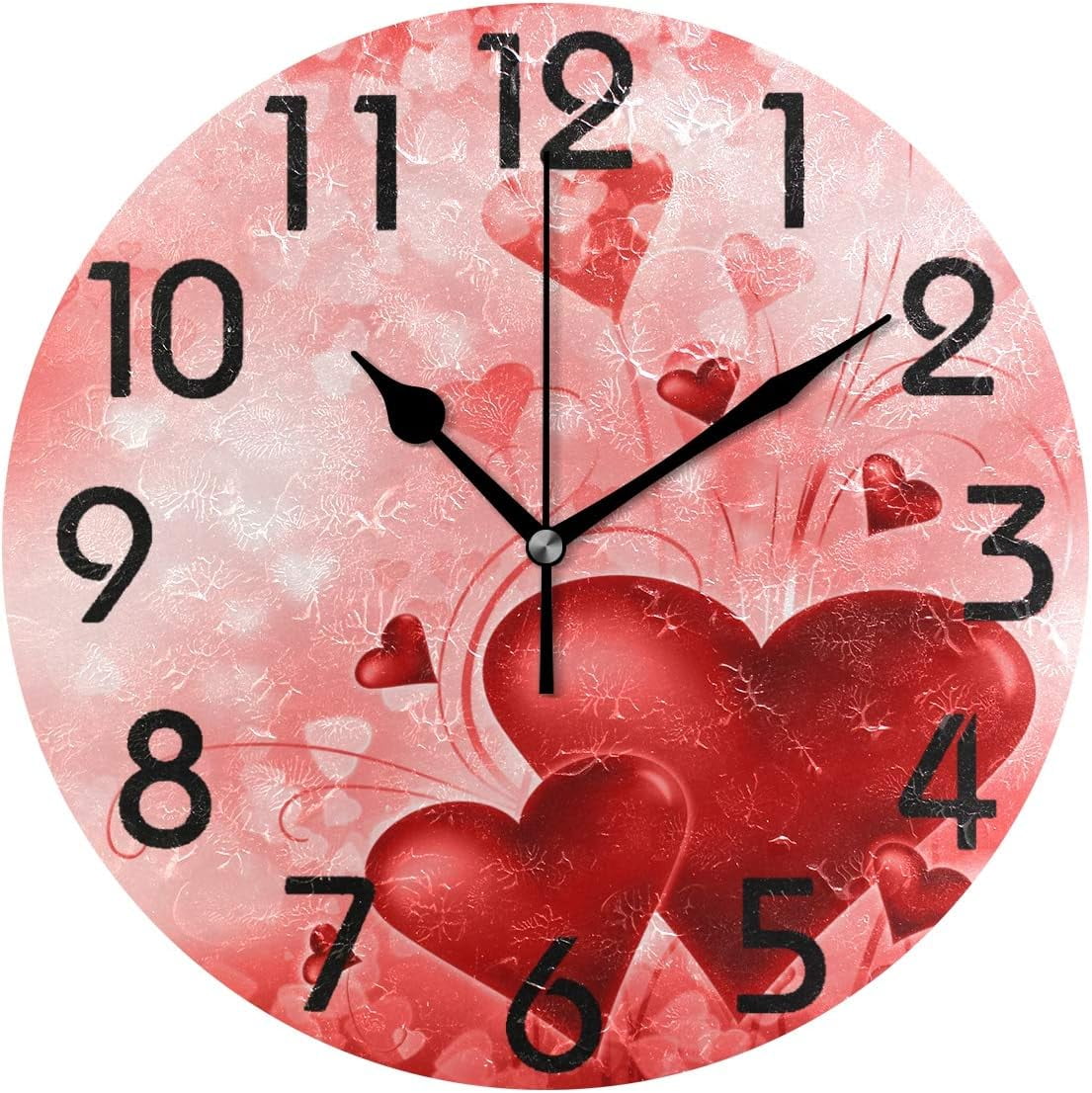 Wellsay Chic Creative Red Hearts Flower Valentine Wedding Pattern Round ...