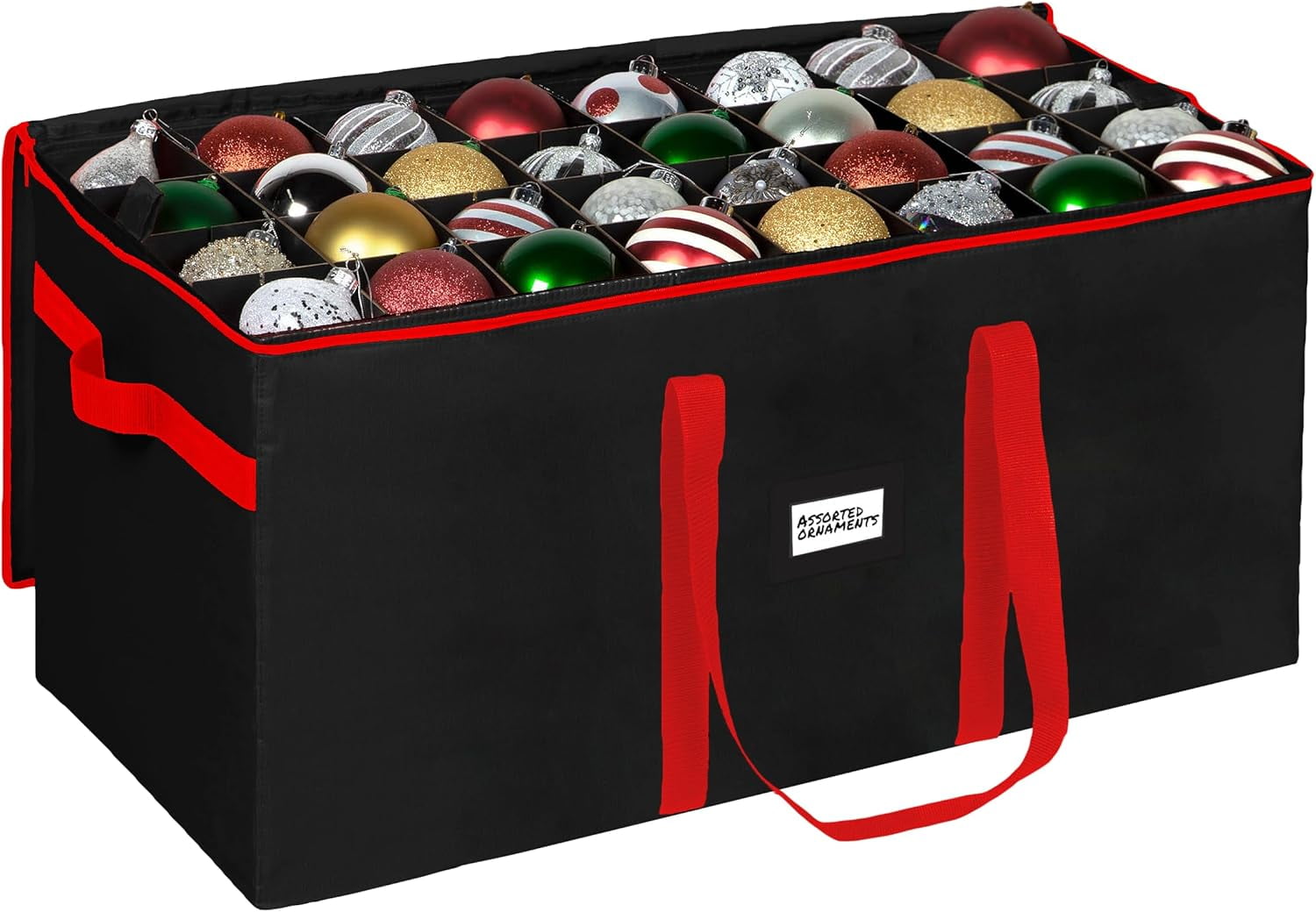 Wellsay Christmas Extra Large Ornament Storage Container - Box Stores Up to 48 – 6” Ornaments ...