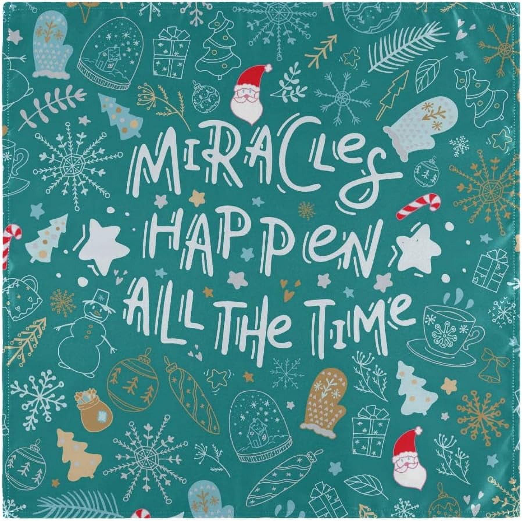Wellsay Christmas Miracle Cloth Dinner Napkins Everyday Use 20" × 20 ...
