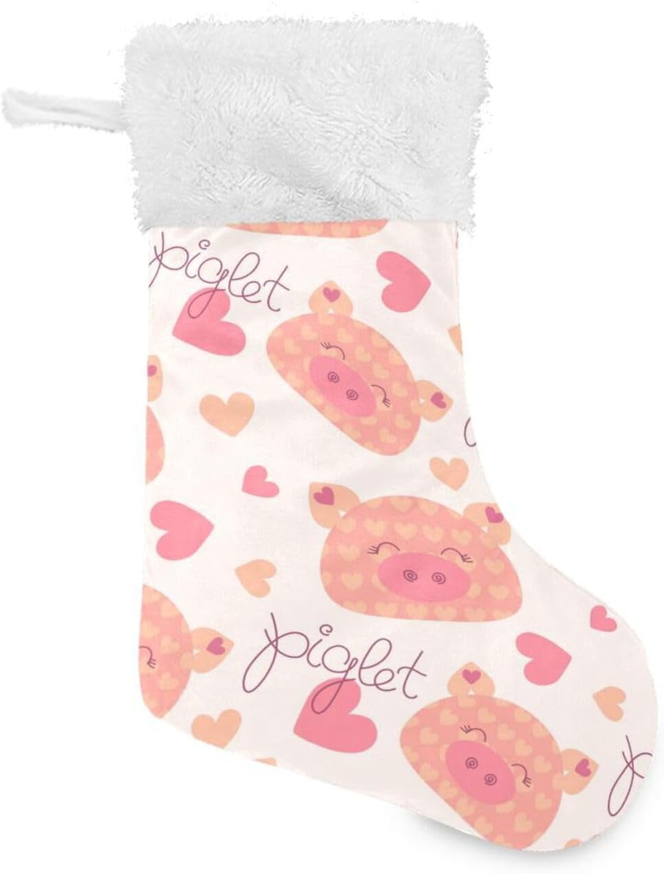 Wellsay Christmas Stockings, 2 Pack 17 Inches Pink Piglet Love Smiling ...