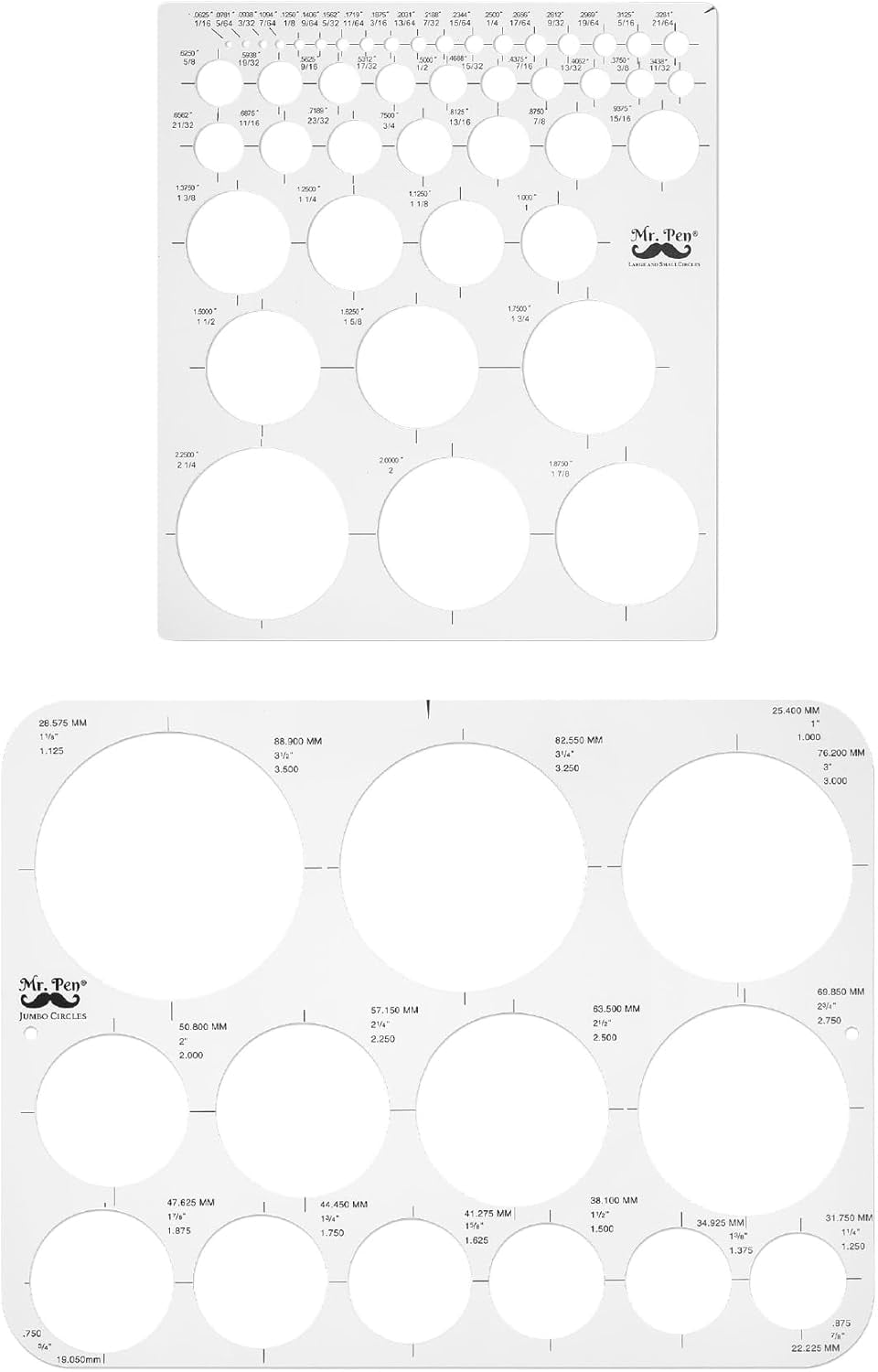 Wellsay Circle Templates - Large & Small Sizes, Circle Stencil & Ruler ...