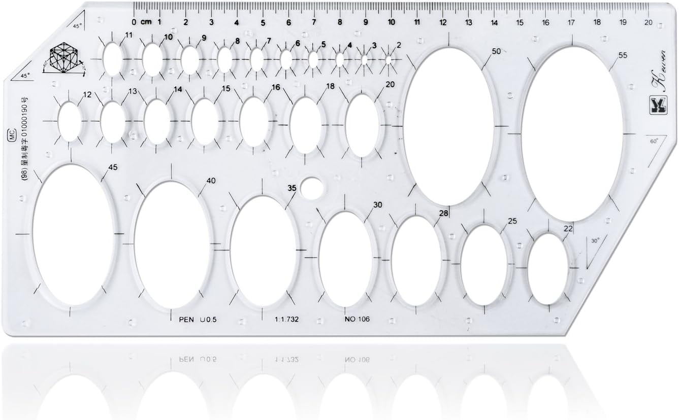 Drafting Paper Traceease Geometric Drawing Template - Isometric Ellipse ...