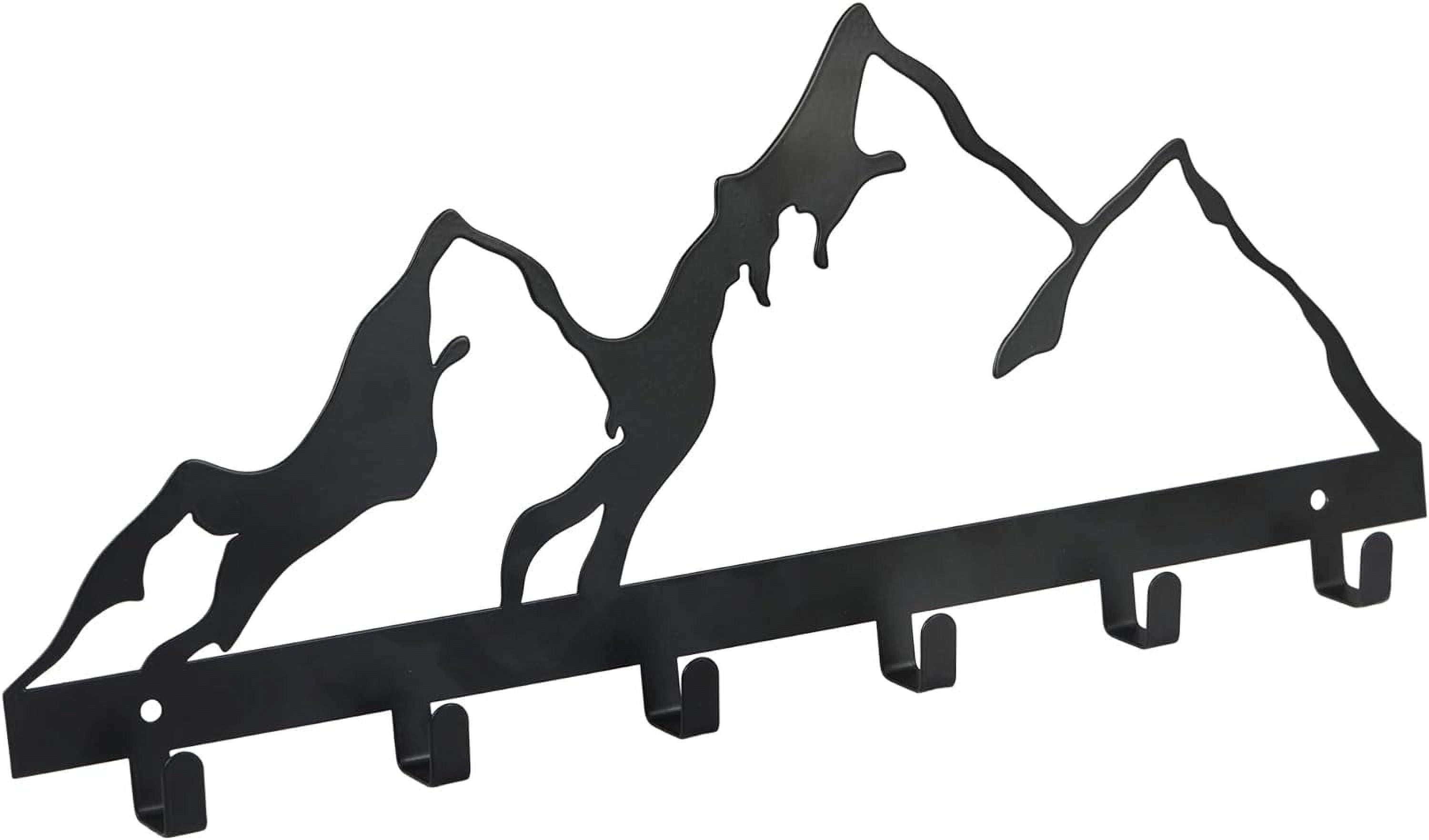 Wellsay Coat Rack Wall Mount, Entryway Key Holder Black Wall Metal ...