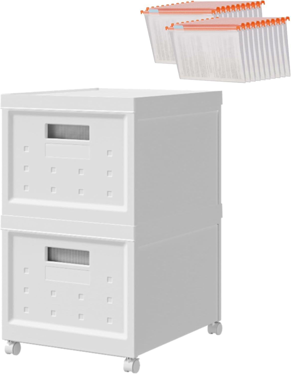 Wellsay Collapsible Stackable Rolling File Boxes with Lids and 10 ...