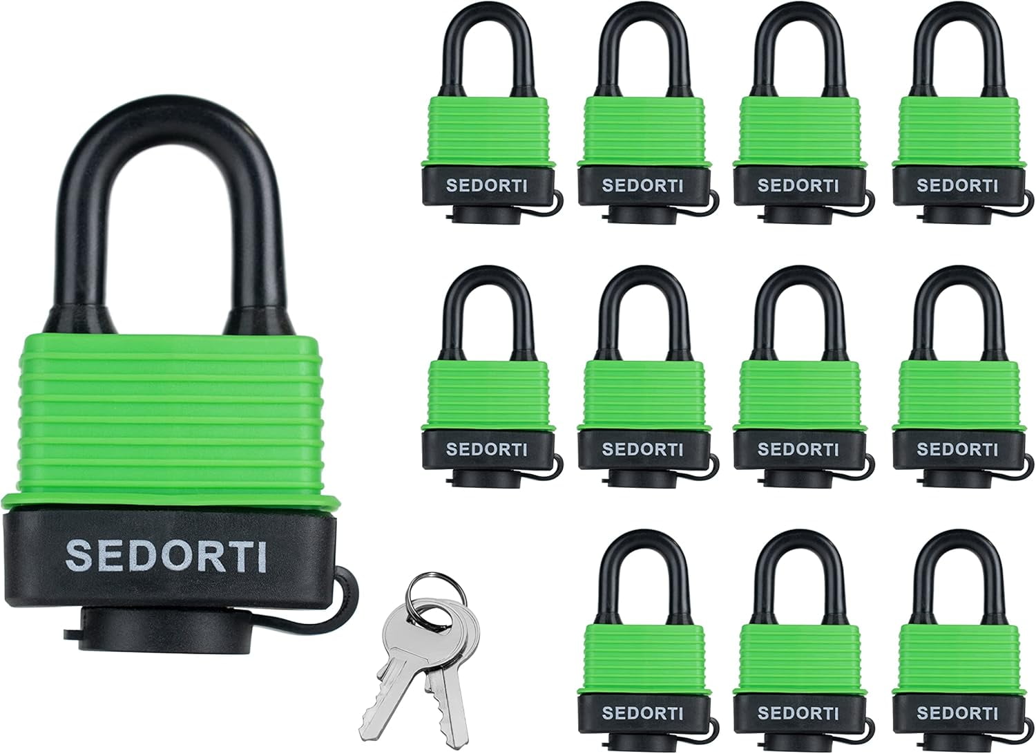 Wellsay Colored Waterof Padlocks, Heavy Duty Laminated Steel Lock with ...