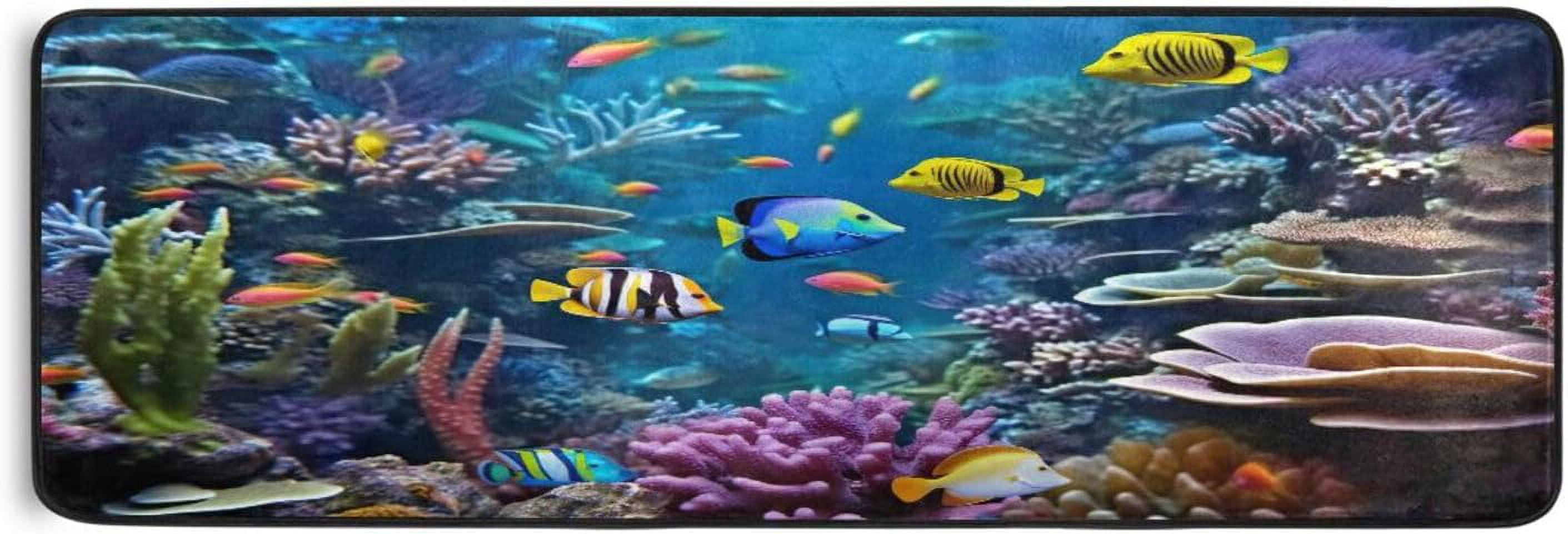 Wellsay Colorful Fish Pattern Area Rug - 2' x 6' Washable Runner Rugs ...