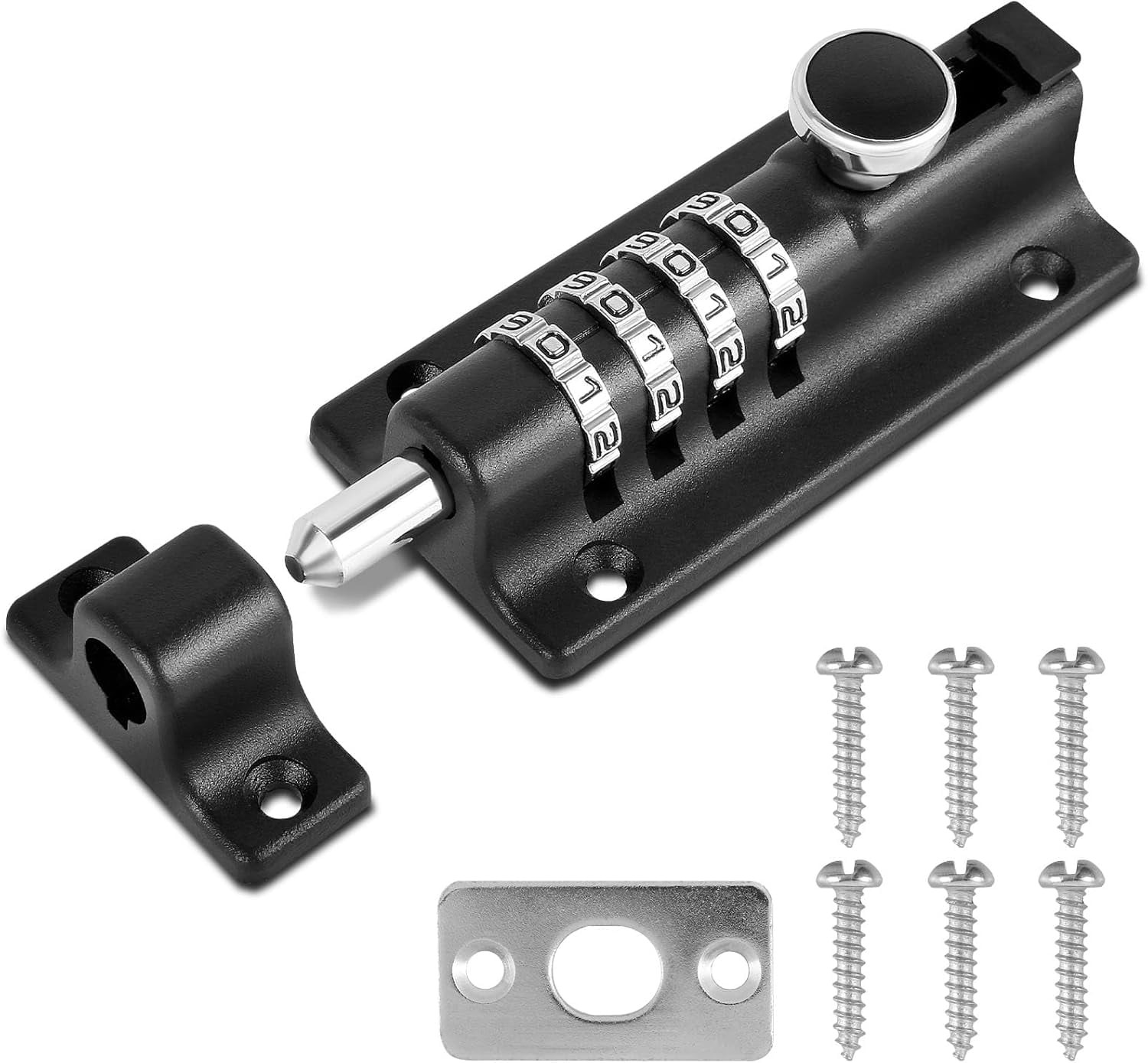 Wellsay Combination Loc Bolt, 4 Digit Combination Door Security Slide ...