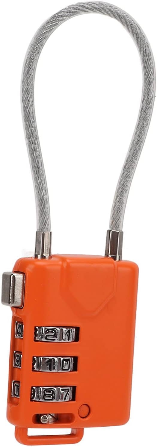 Wellsay Combination Lock Lage Lock 3 Digit Password Resettable Orange ...