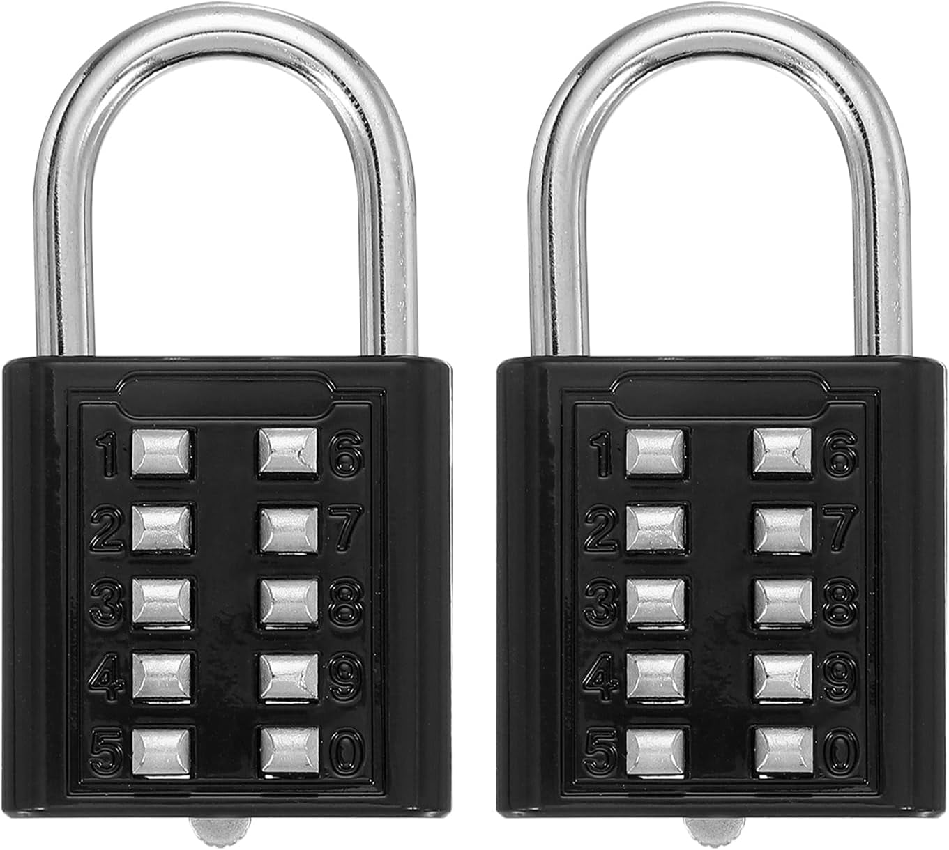 Wellsay Combination Padlock, 10-Digit Push Button Padlock 5-Position ...
