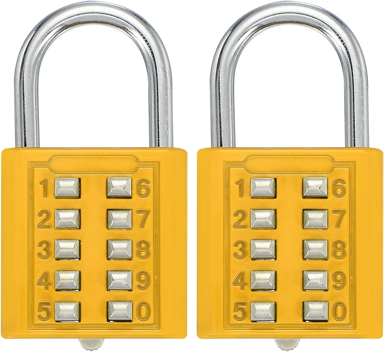 Wellsay Combination Padlock, 10-Digit Push Button Padlock 5-Position ...