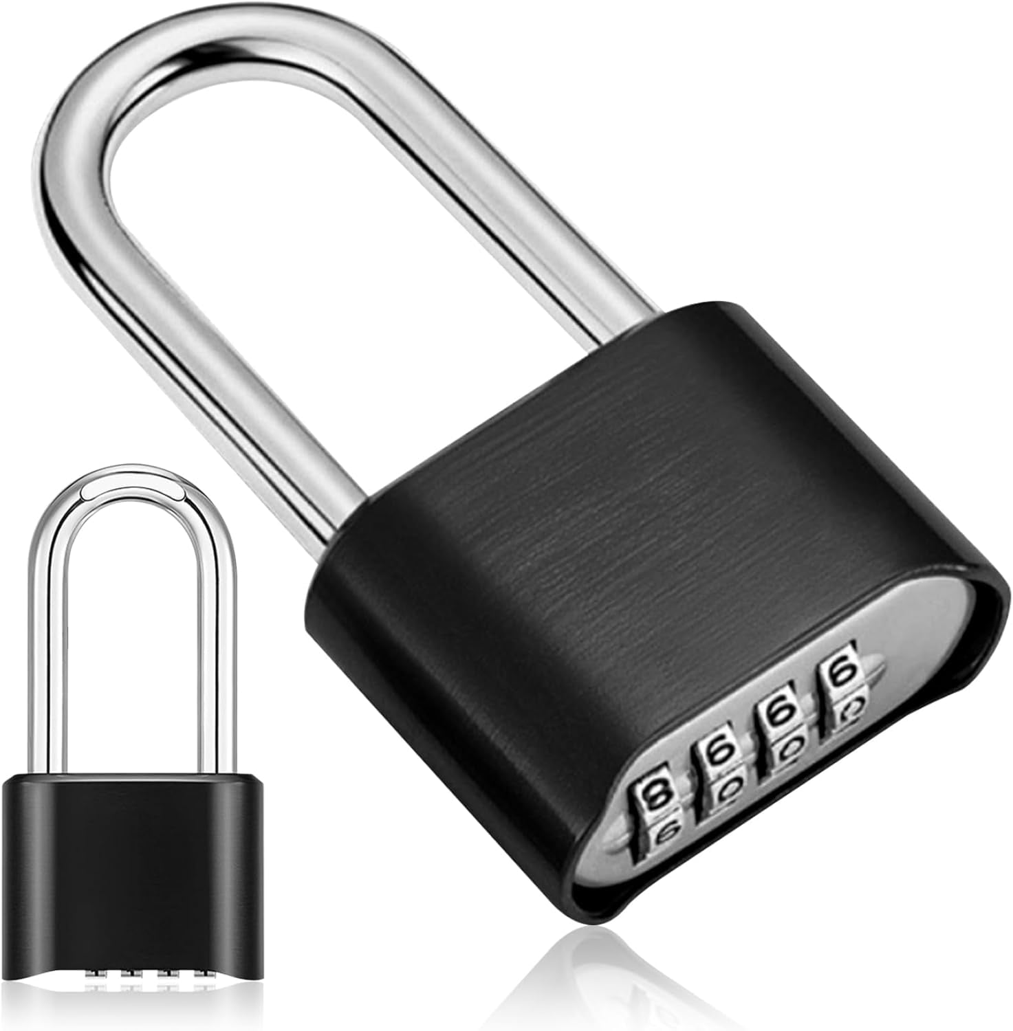 Wellsay Combination Padlock 4-Digit 60mm Long Shackle Weatherof Zinc ...