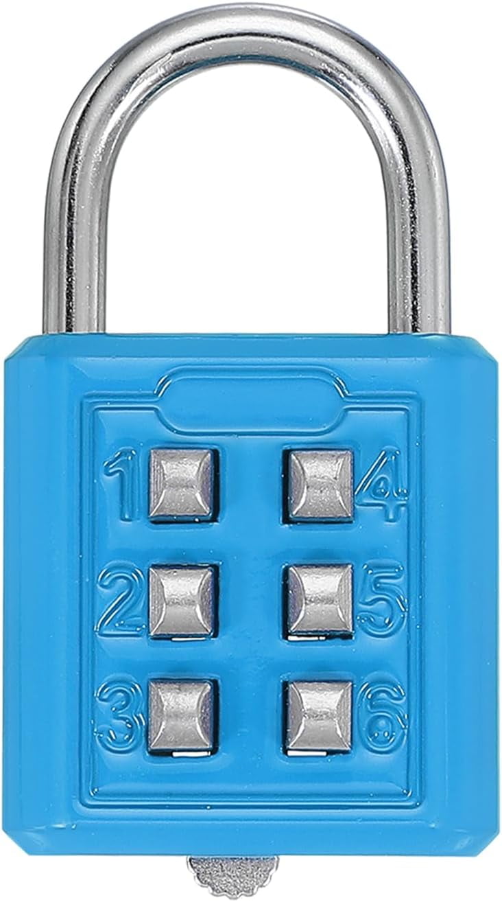 Wellsay Combination Padlock, 6-Digit Push Button Padlock 3-Position Loc ...