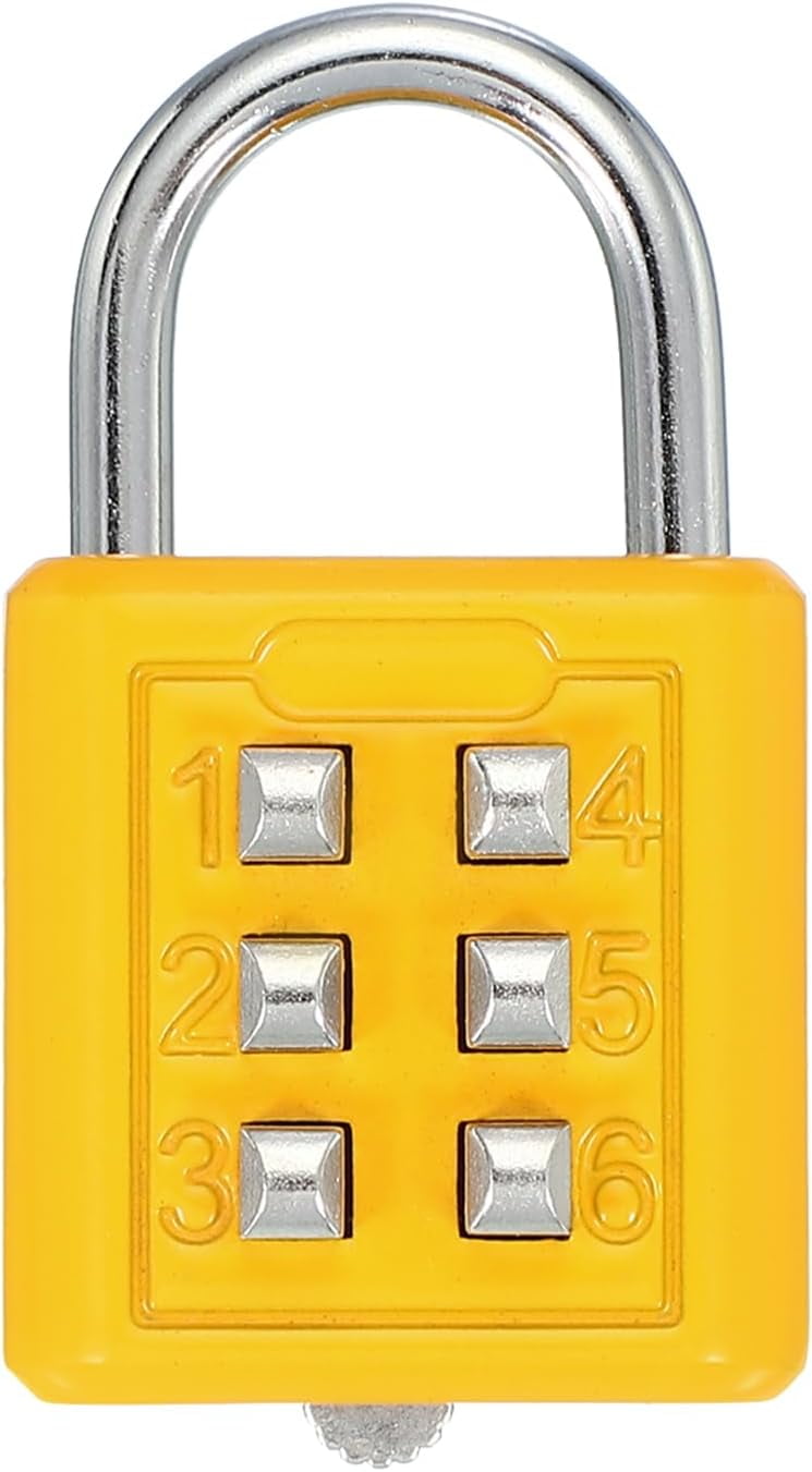 Wellsay Combination Padlock, 6-Digit Push Button Padlock 3-Position Loc ...
