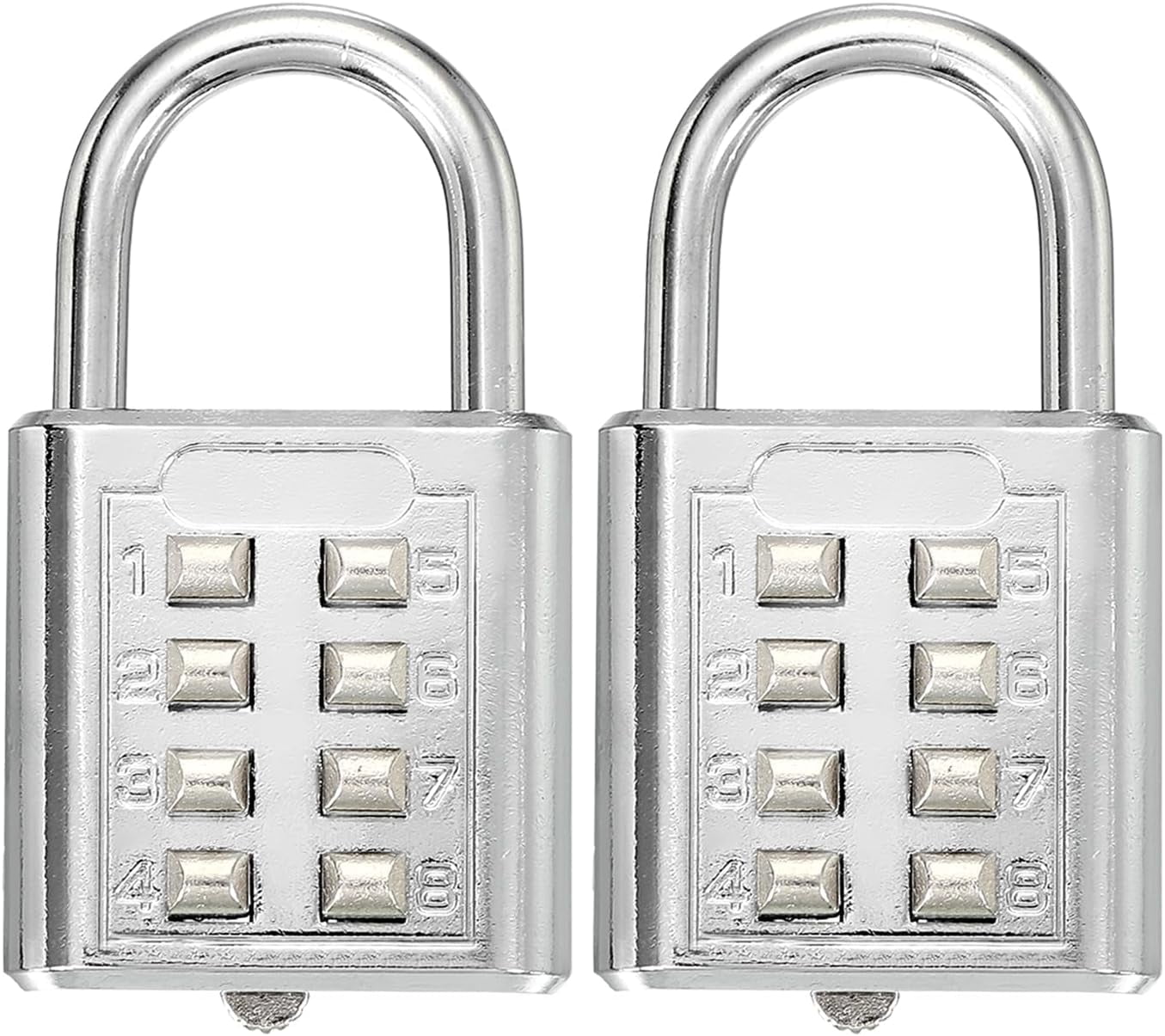 Wellsay Combination Padlock, 8-Digit Push Button Padlock 4-Position Loc ...