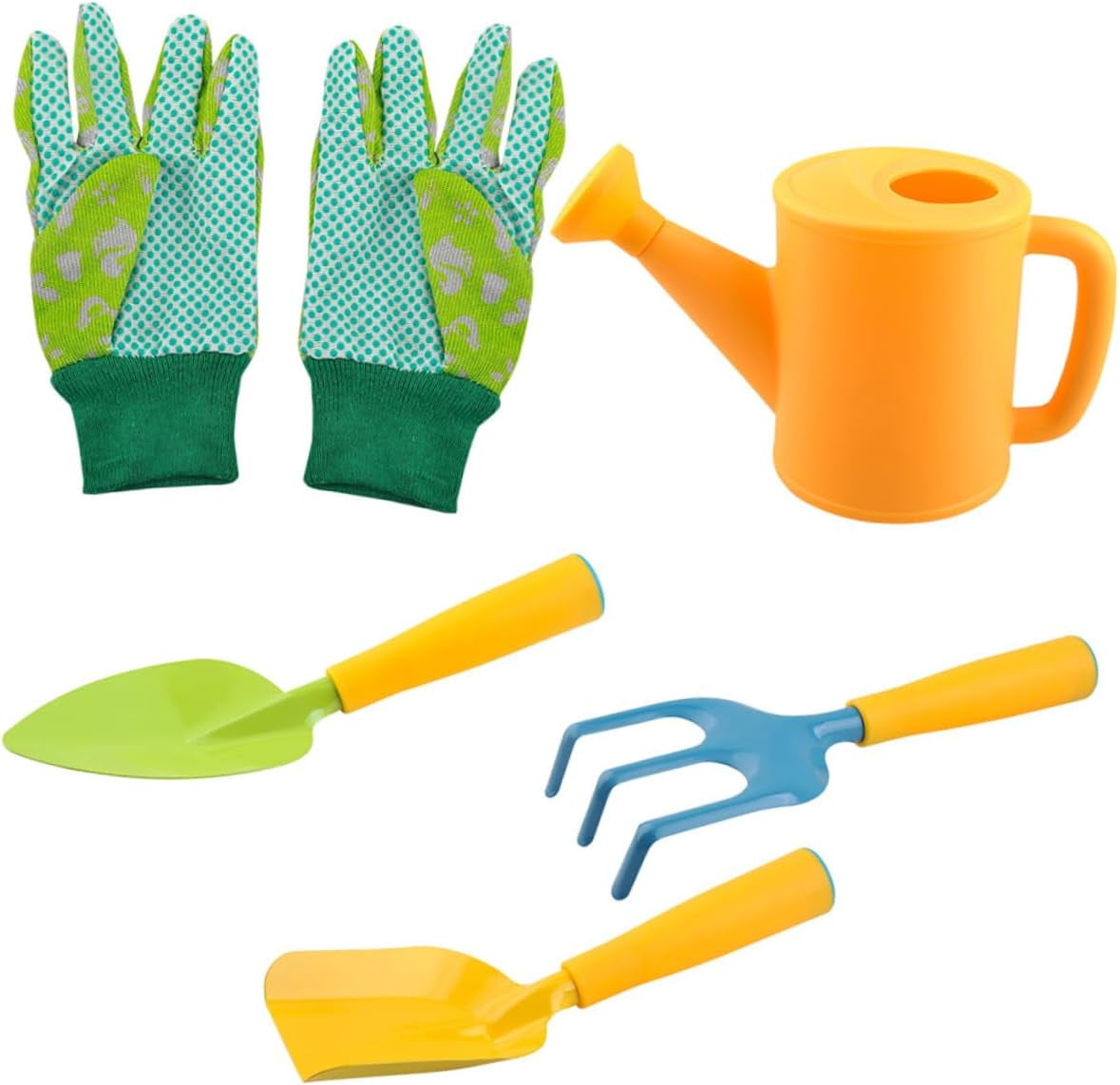 Wellsay Complete Boys and Girls Gardening Tool Set 5pc Mini Shovel Rake ...