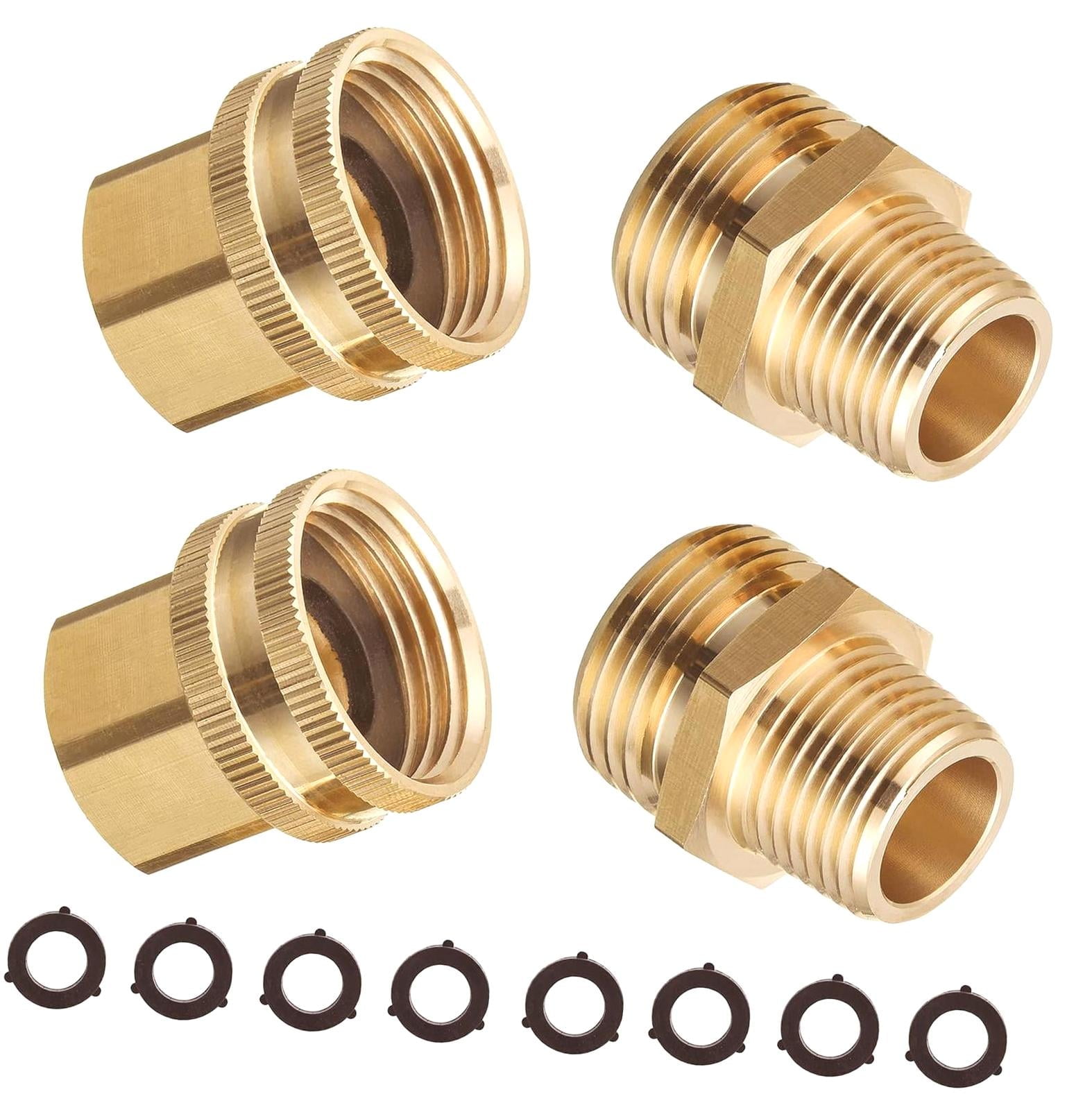 Wellsay Connector, 3/4'' GHT Female and Male to 3/4'' NPT Male, Metal ...