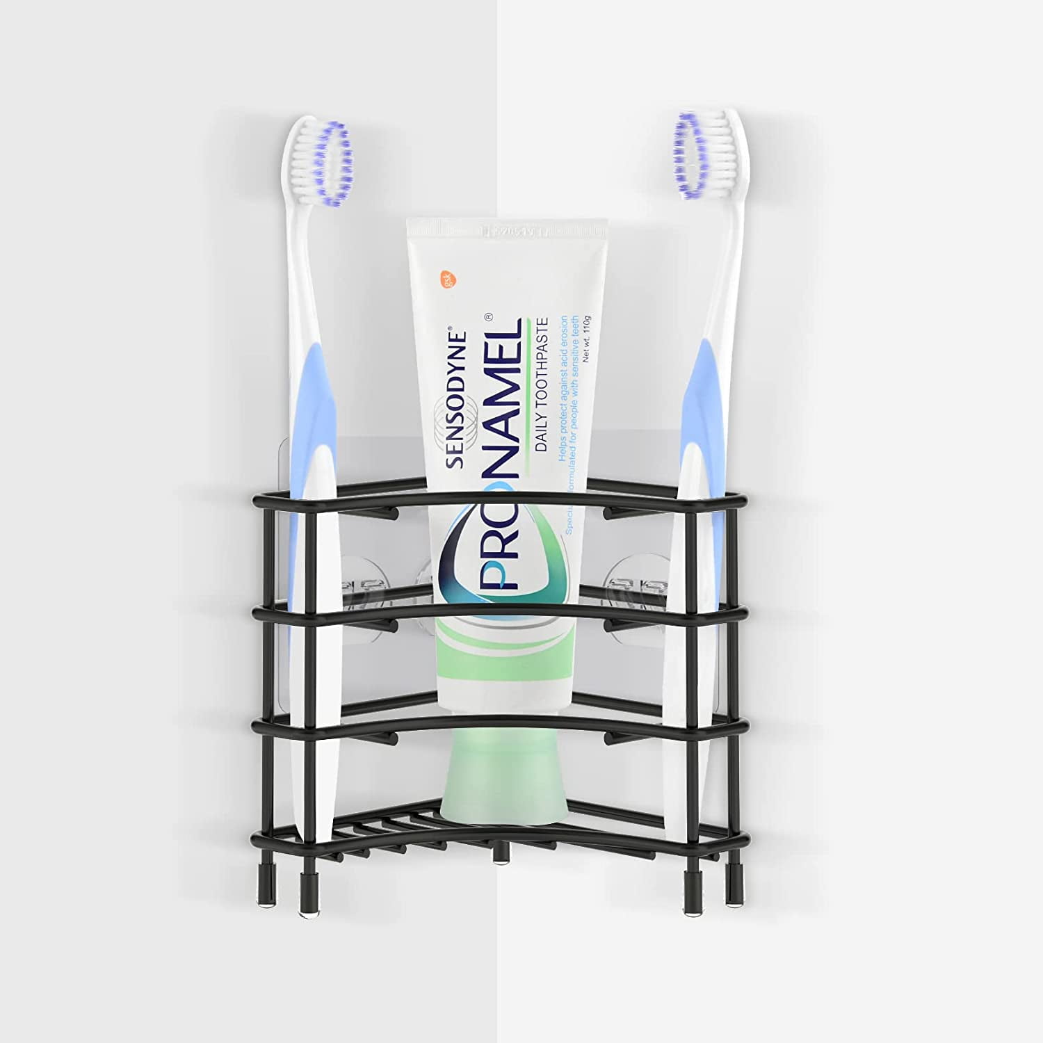 Wellsay Corner Wall Mount Toothbrush Holders for Bathroom, Stainless ...