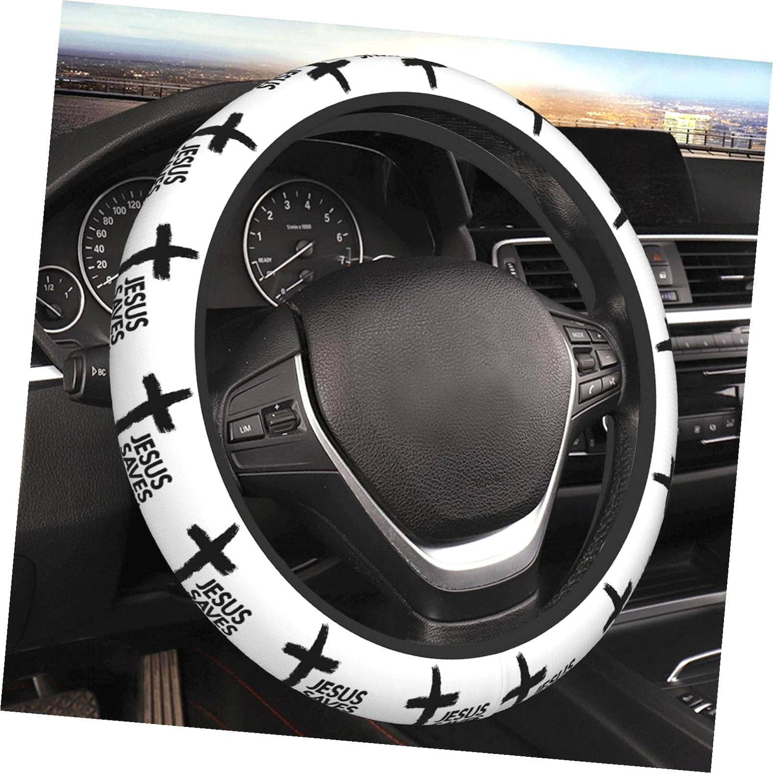 Wellsay Cross Design Steering Wheel Protector 15 Inch Vehicle Guard for ...