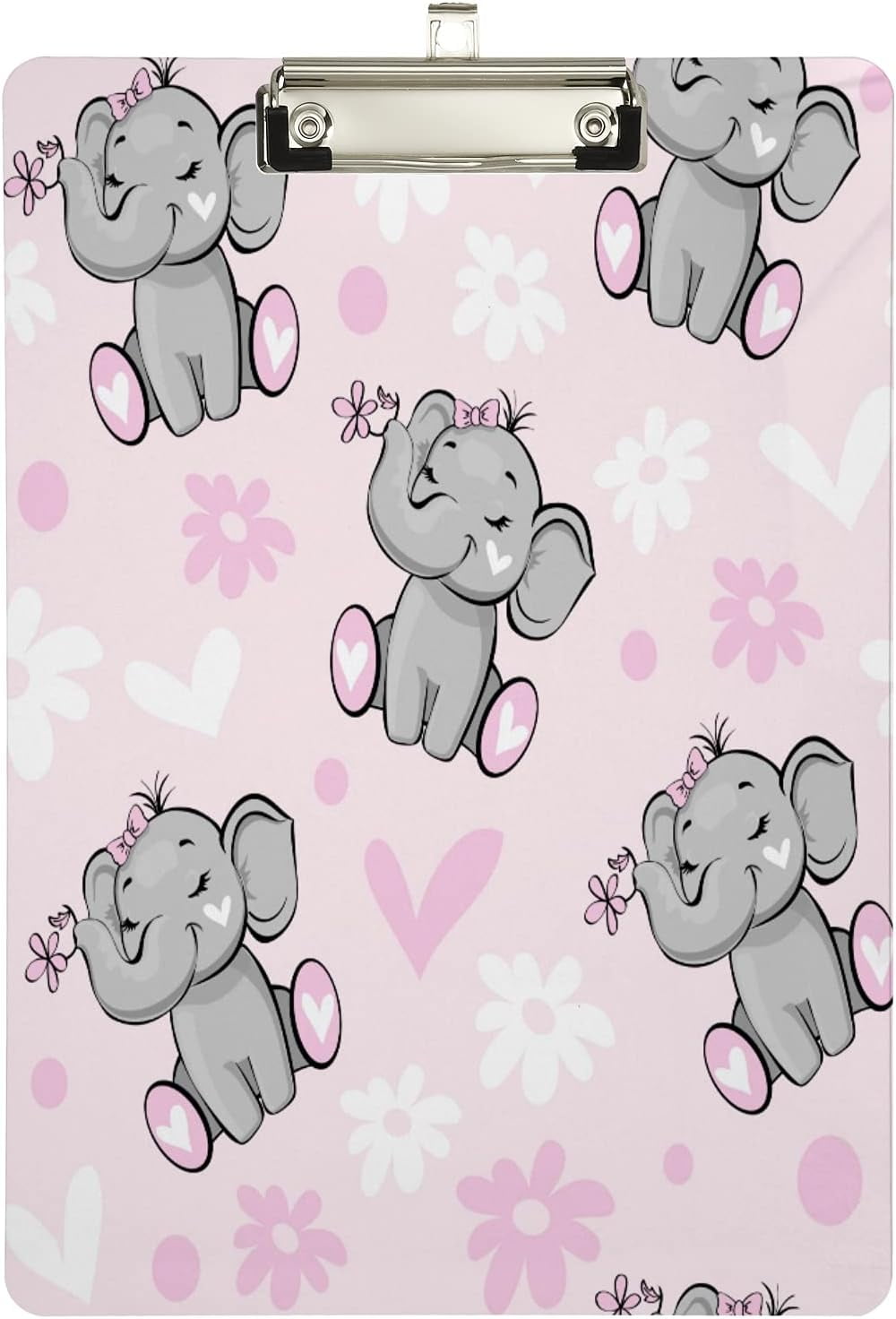 Wellsay Cute Elephant Clipboard 9x12.5in Decorative Clipboard for ...
