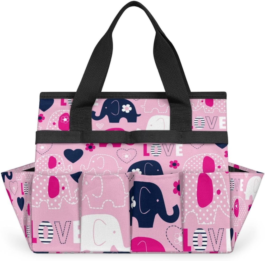 Wellsay Cute Elephants Garden Tool Tote Bag for Women Men Gardening ...