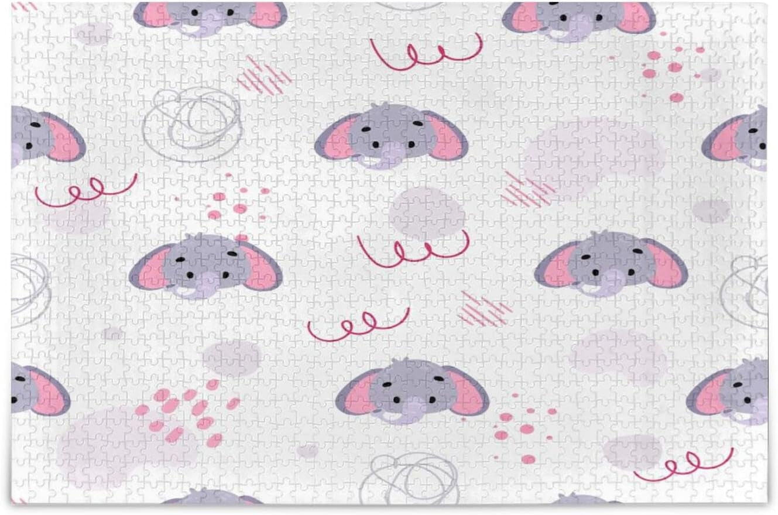 Wellsay Cute Face Elephant Puzzles for Adults and Kids 1000 Pieces ...