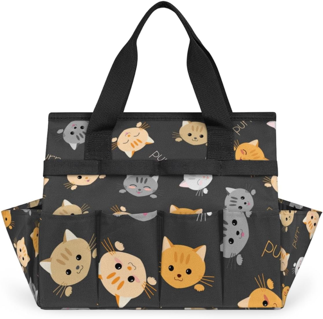 Wellsay Cute Kitten Garden Tool Tote Bag for Women Men Gardening Tool ...