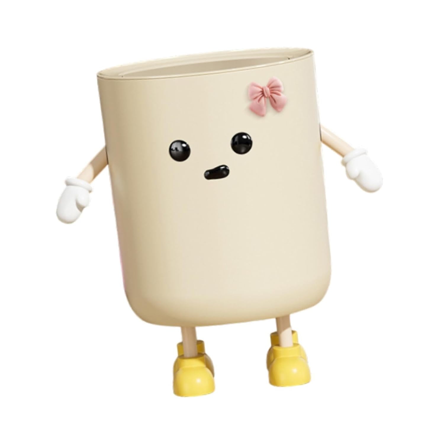 Wellsay Cute Trash Can with Lid Garbage Bin Waste Basket Trendy Waste ...