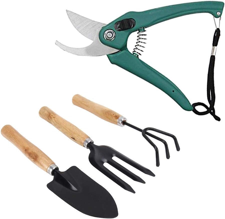 Wellsay Cutter/Garden Shear/Pruner & Big Garden Tool Set Wooden Handle ...
