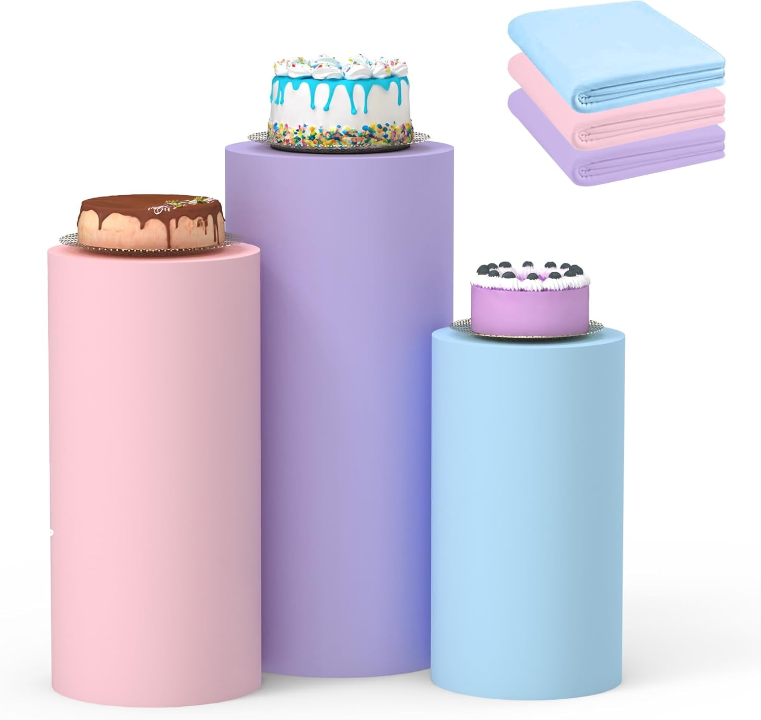 Wellsay Cylinder Covers Set of 3, Spandex Cylinder Stand Covers for ...
