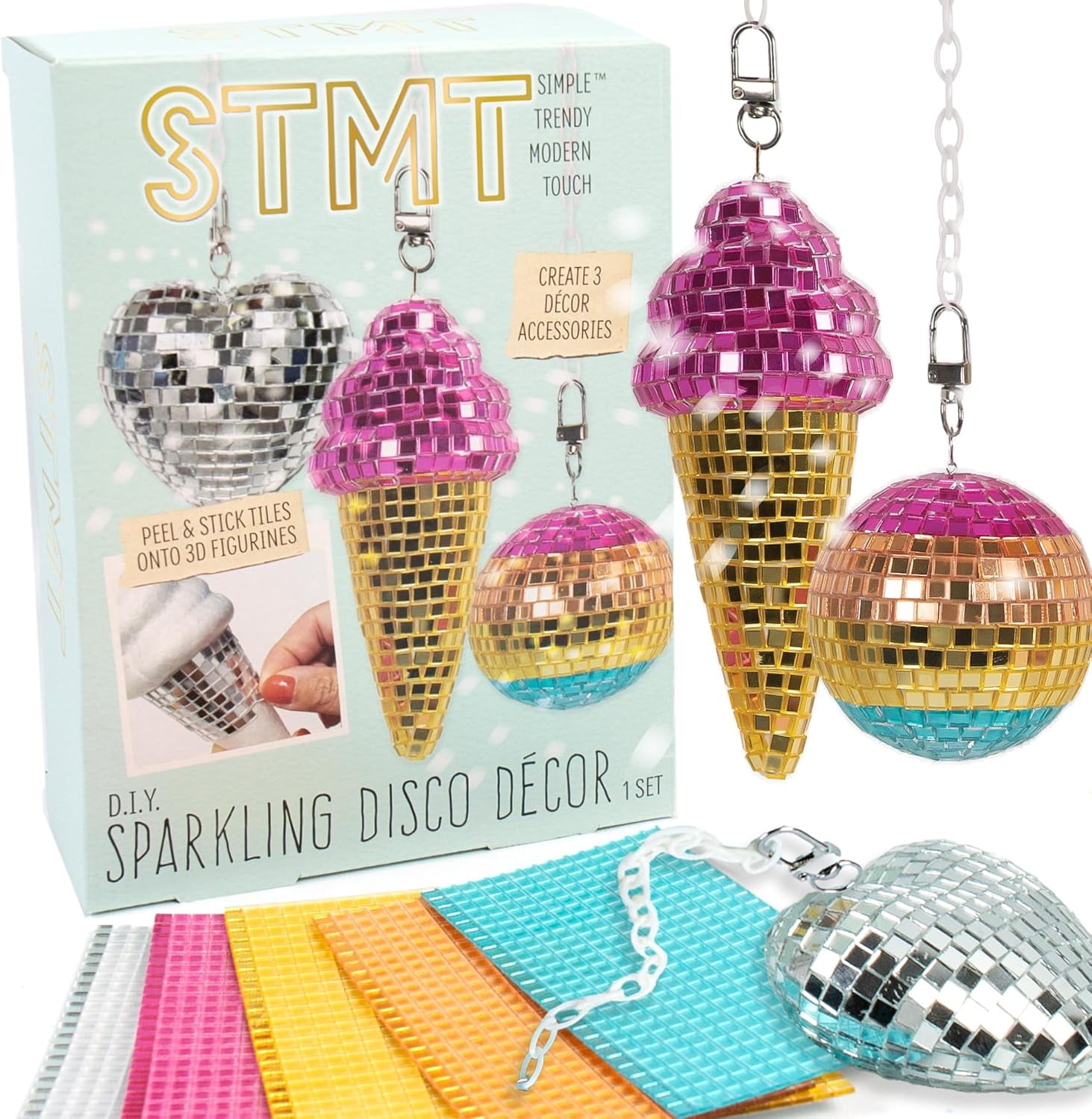 Wellsay DIY Spling Disco cor, Make Your Own Mini Disco Ball, Heart, Ice ...
