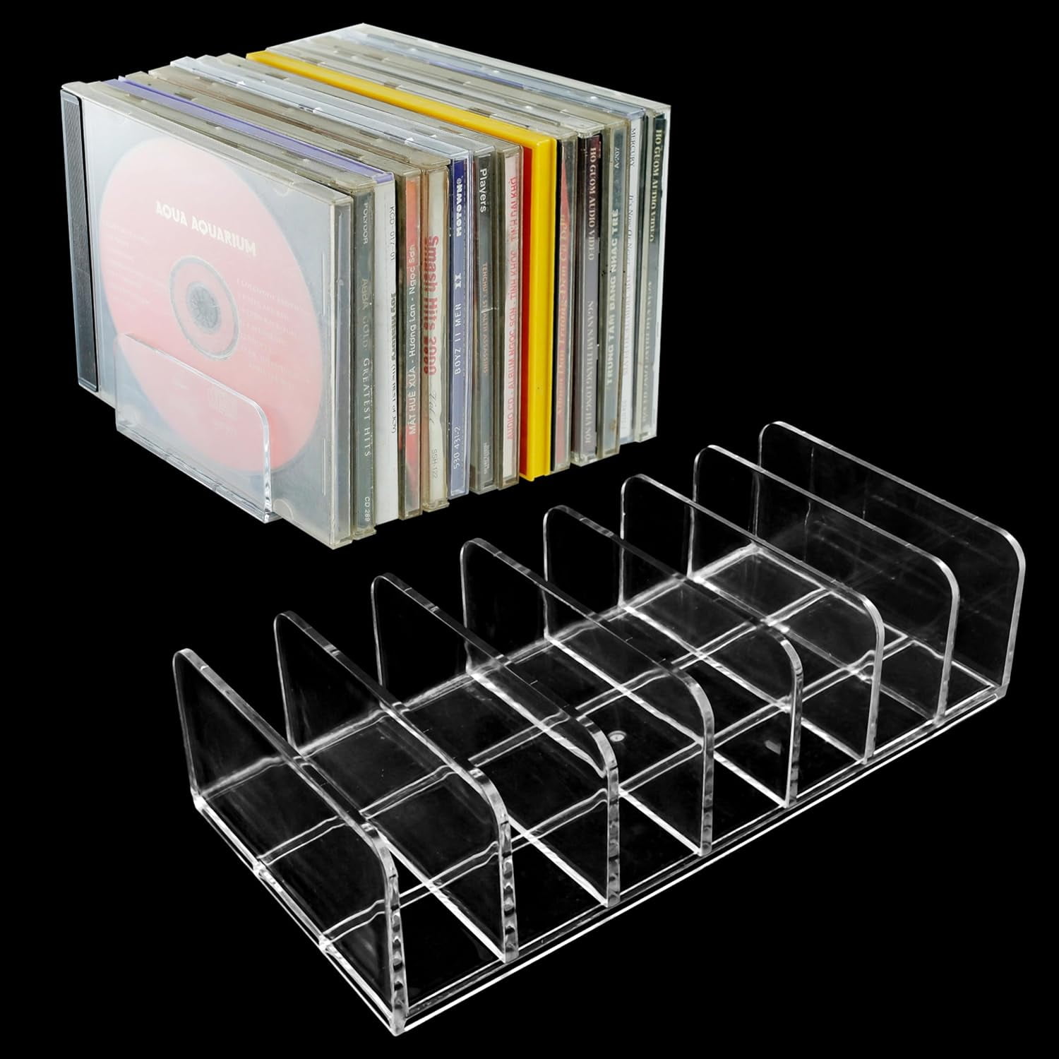 Wellsay DVD Clear Storage Box: Acrylic Stackable Holder Organizer Tray ...