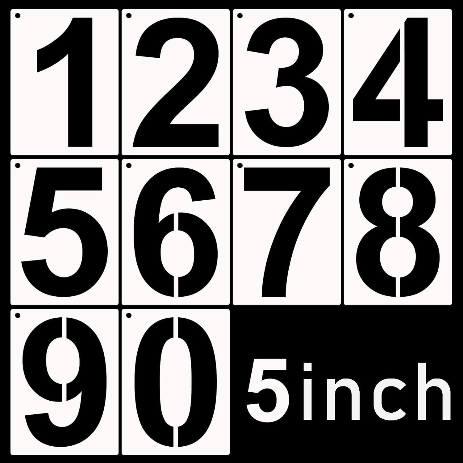 Wellsay DXCYZ 5 Inch Tall Number Stencils Kit 0-9 Address Number ...