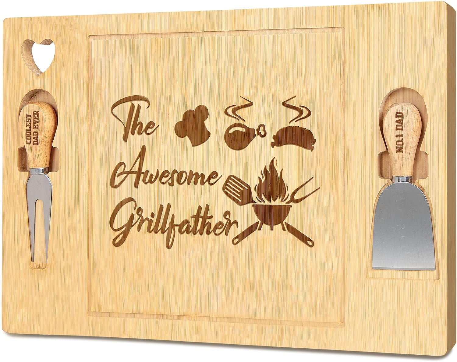 Wellsay Dad Cutting Board with Gadgets: Gifts for Fathers Day Kitchen ...