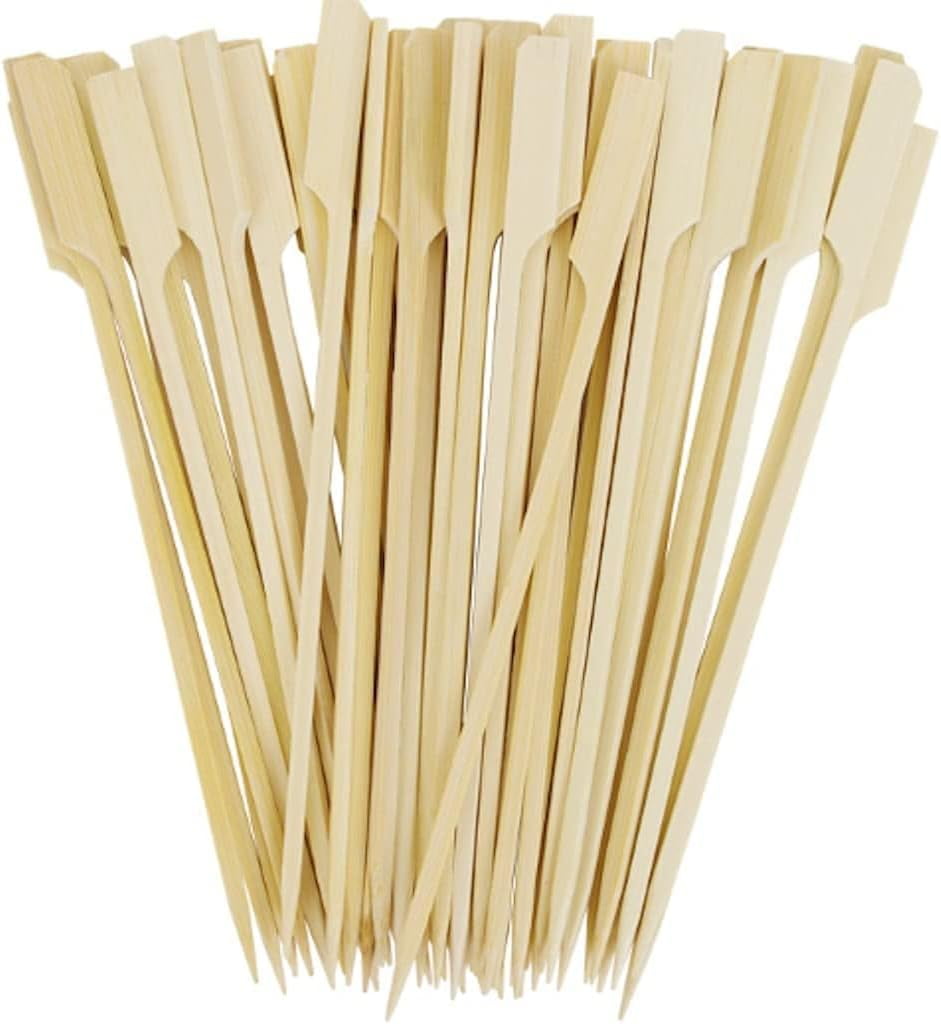 Wellsay Delight Box 6 Inch Bamboo Paddle Picks BBQ Grill Food Sticks ...
