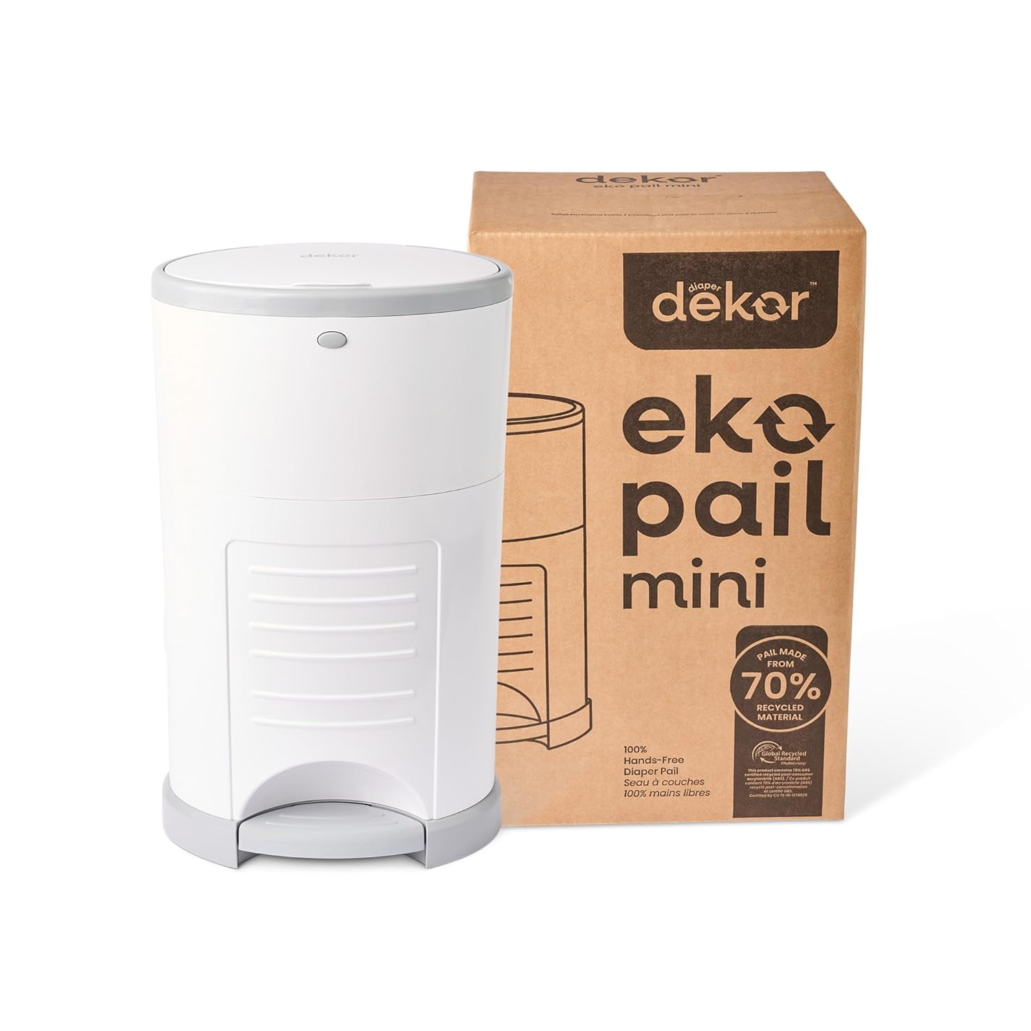 Wellsay Diaper Dekor EKO Mini Diaper Pail, White | ONLY Eco-Friendly ...