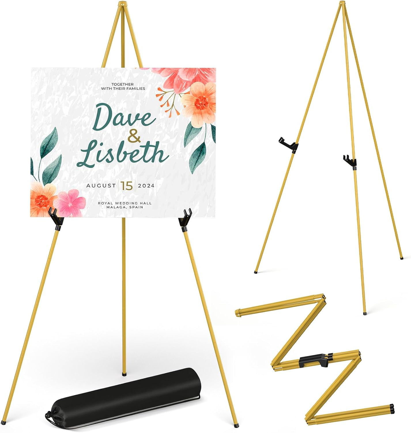 Wellsay Display Artist Easel Stand - 63" Instant Tripod Collapsible ...