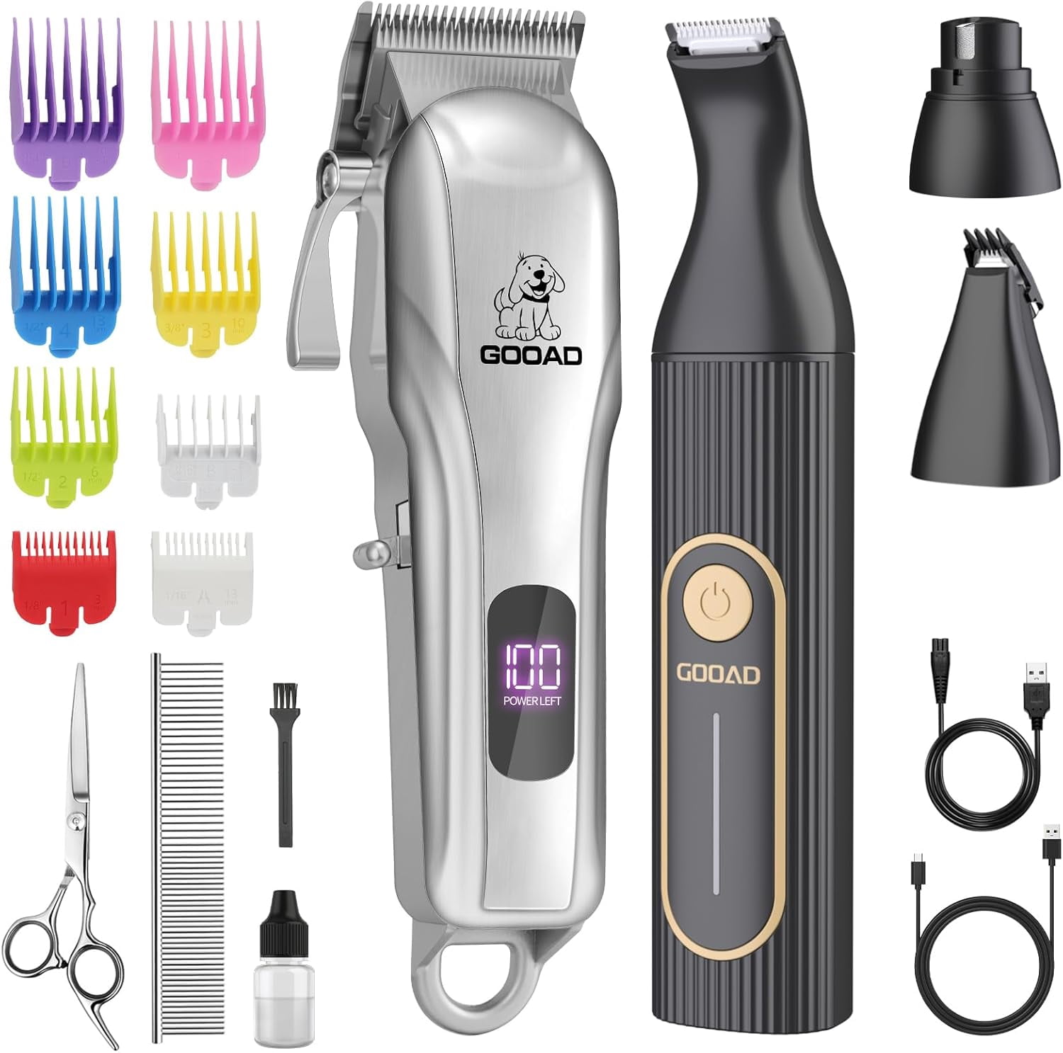 Wellsay Dog Clippers for Grooming,Dog Grooming Kit for Heavy Thick Hair ...