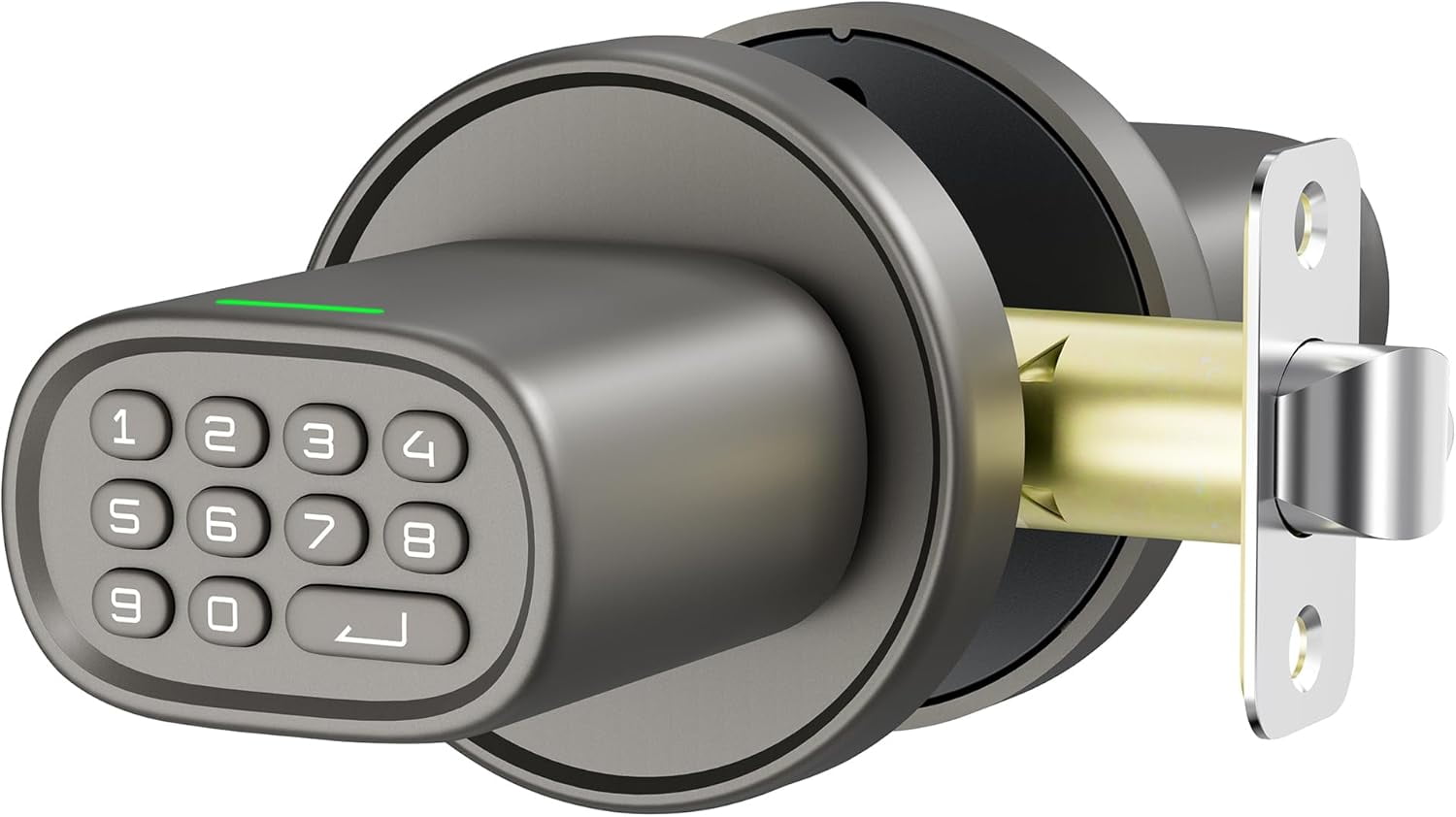 Wellsay Door Lock Knob with Keypad Keyless Entry Door Knob Electric ...