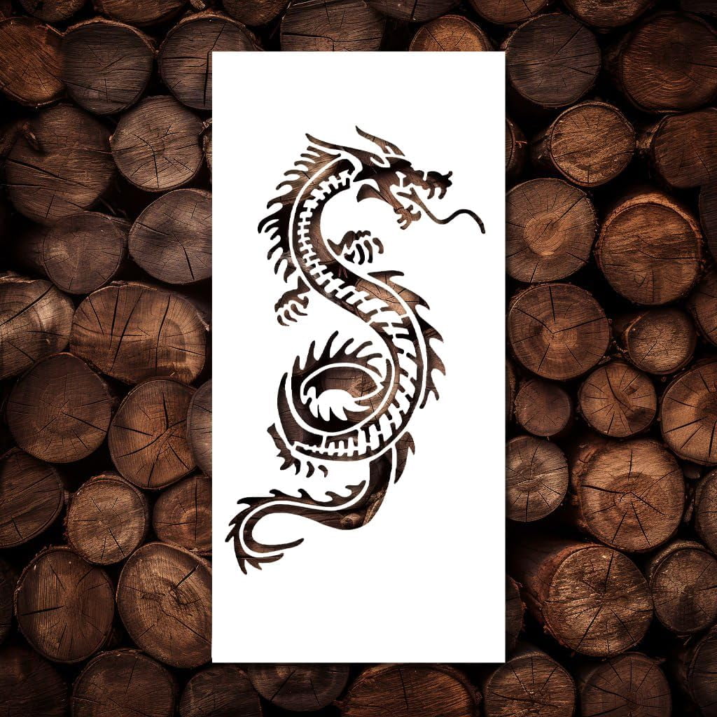 Wellsay Dragon Stencil Template - Reusable Asian nese Dragon Stencils ...