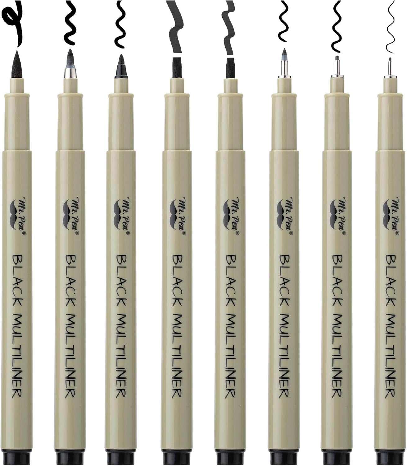 Wellsay - Drawing Pens for Artists, 8 Pack, Black Multiliner, Artist ...