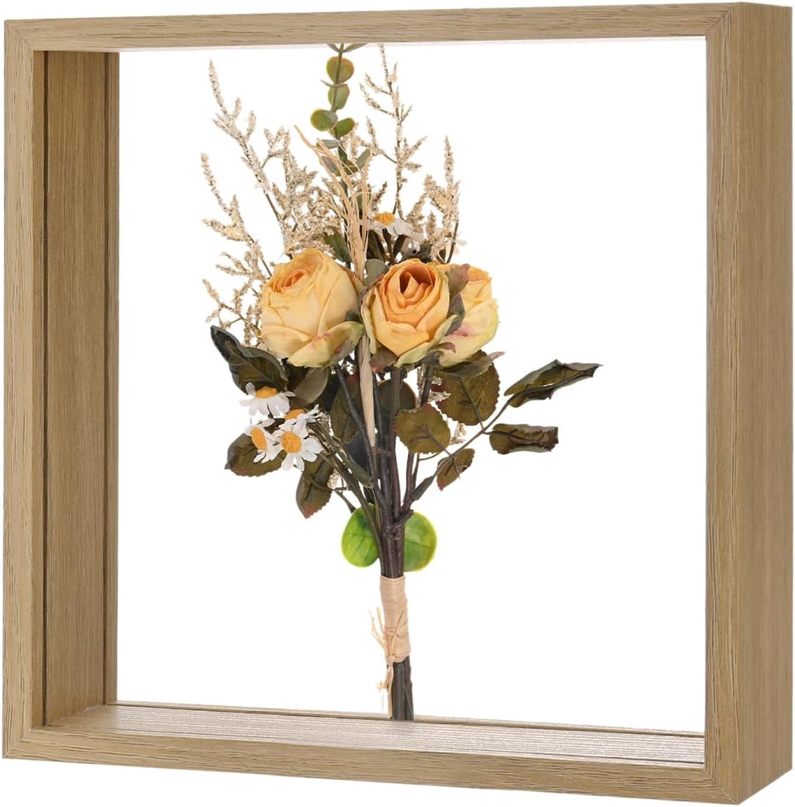 Wellsay Dried Flower Frame, 8 x 8 Inch Wooden Dried Flower P Frame ...