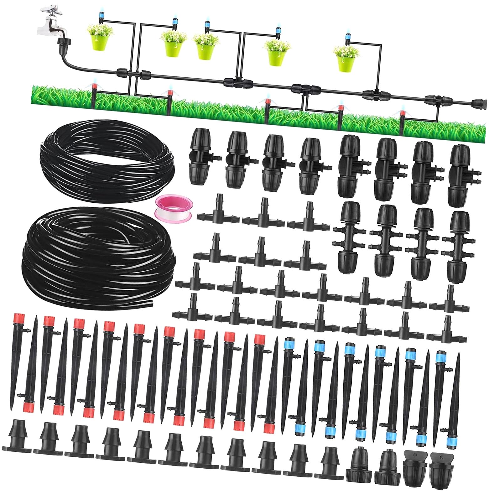 Wellsay Drip Irrigation Kit Automatic Garden Irrigation System 1/4" 5/ ...