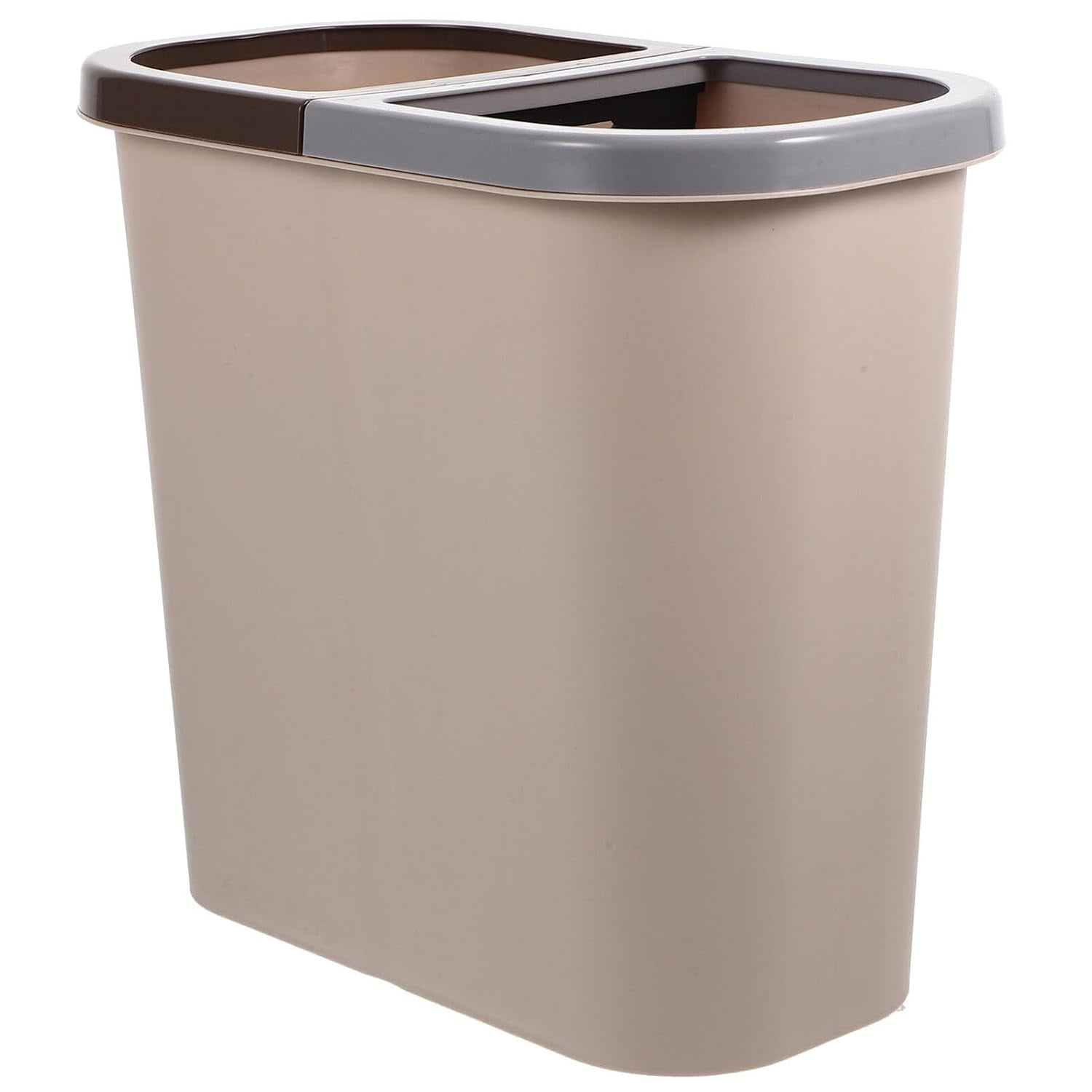 Wellsay Dual Kitchen Trash Can, 2 Compartments Garbage Can, Plastic ...